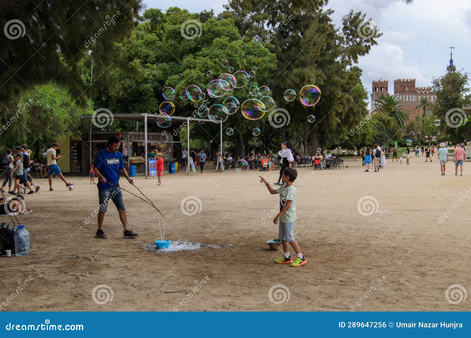 Kids are Enjoying with a Bubble Man in Park Editorial Photo - Image of ...