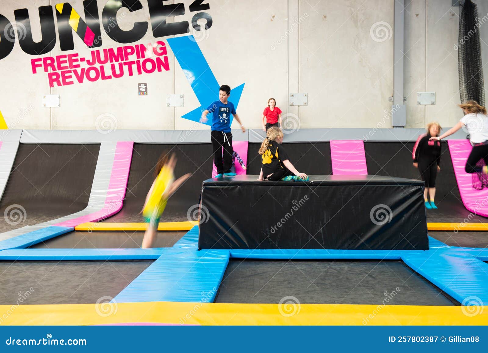Kids Enjoying Trampolines at Bounce Editorial Photography - Image of ...