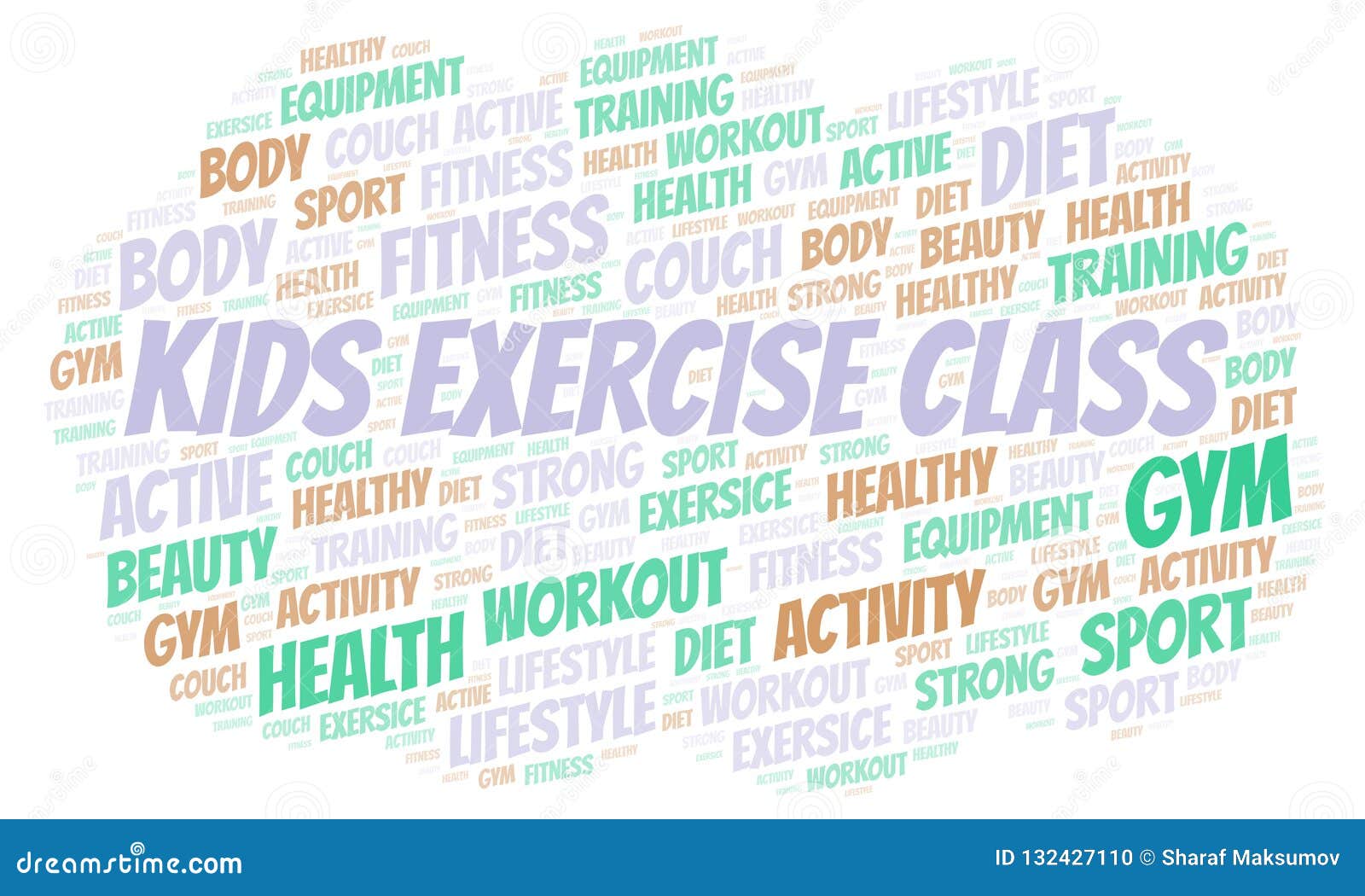 Kids Exercise Class Word Cloud Stock Illustration - Illustration of ...
