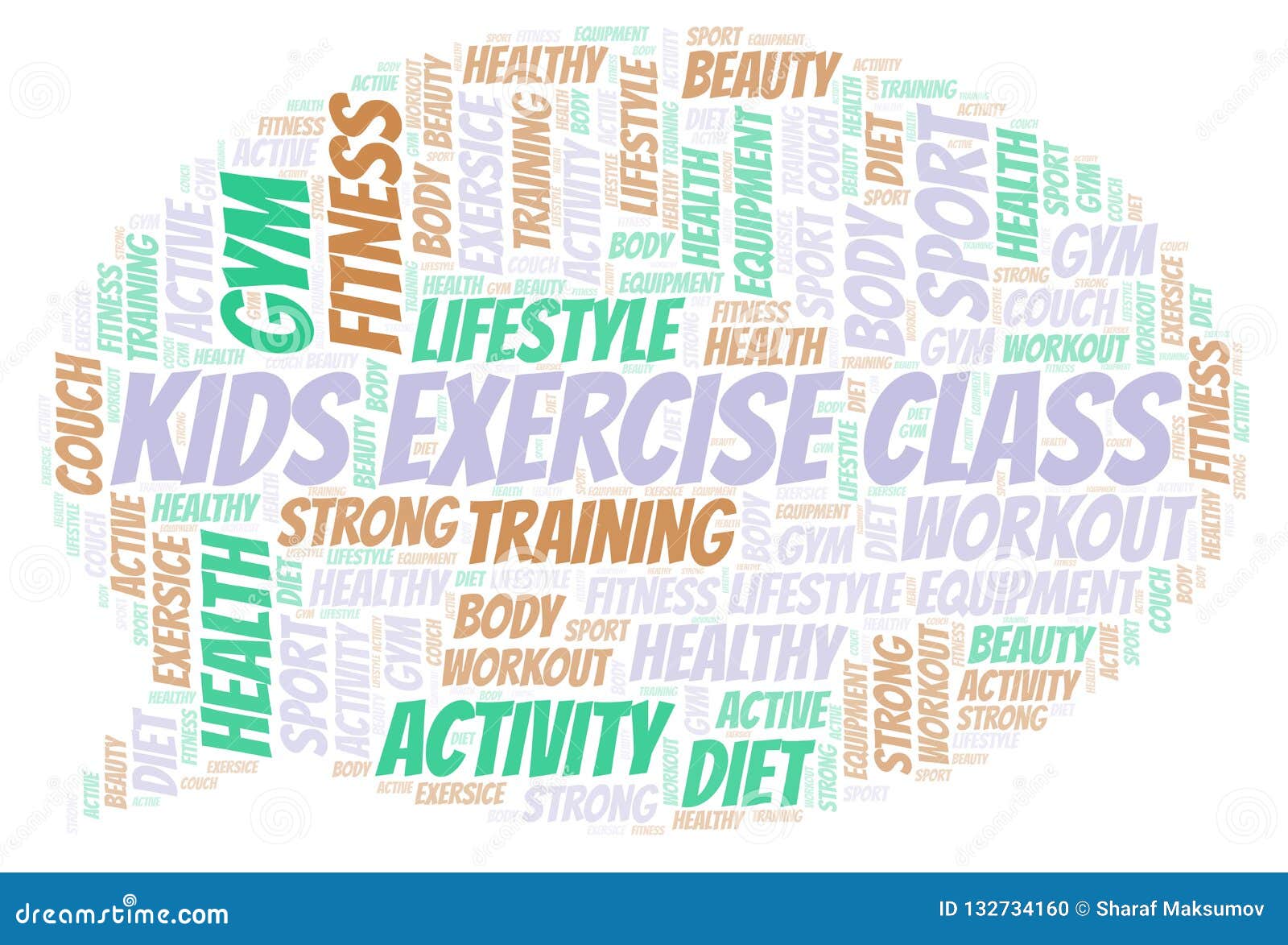Kids Exercise Class Word Cloud Stock Illustration - Illustration of ...