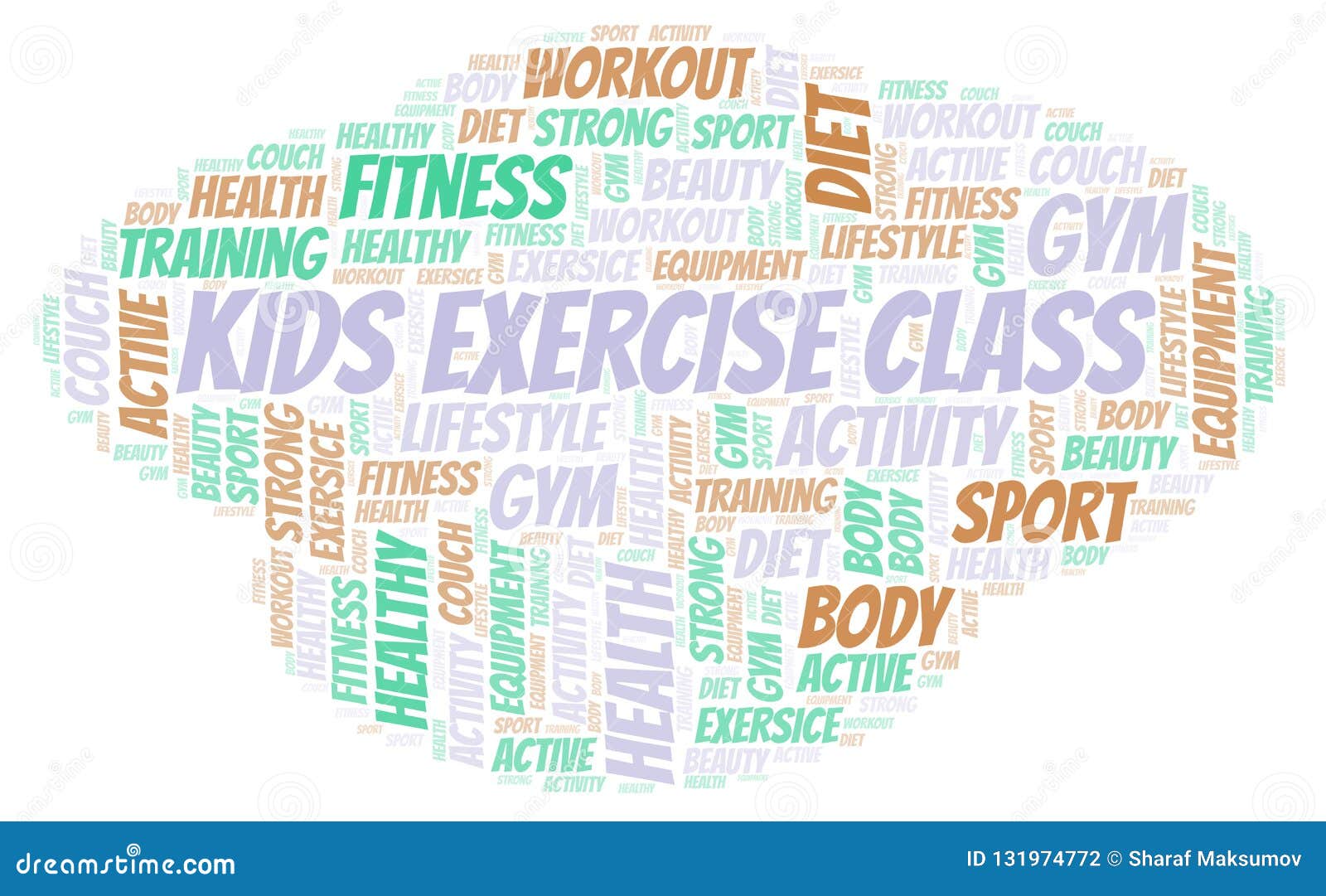 Kids Exercise Class Word Cloud Stock Illustration - Illustration of ...