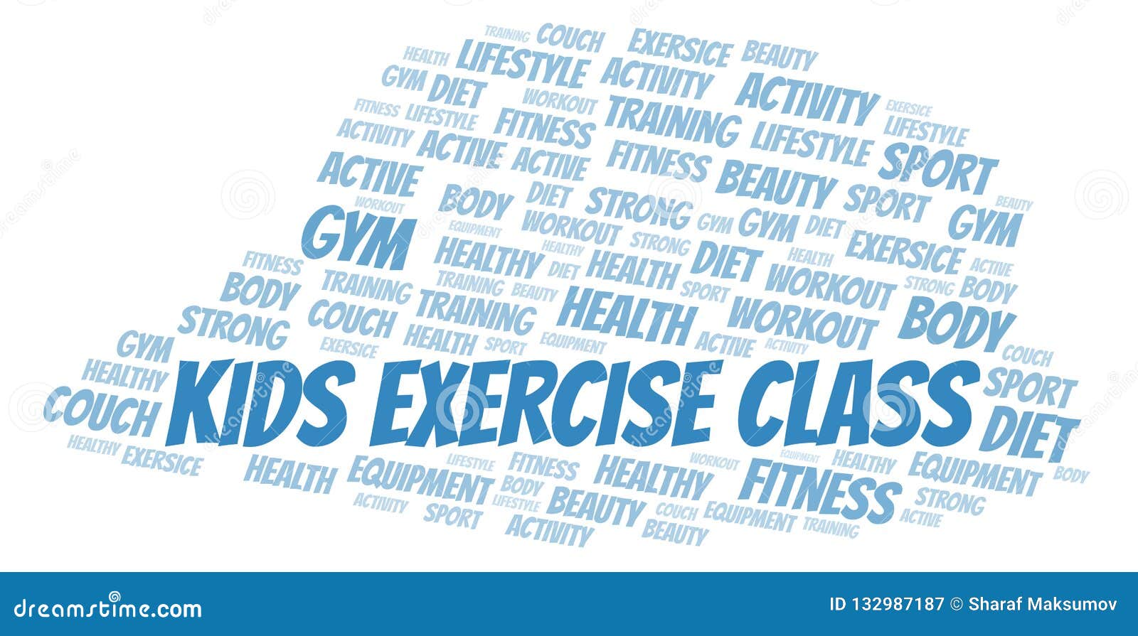 Kids Exercise Class Word Cloud Stock Illustration - Illustration of ...