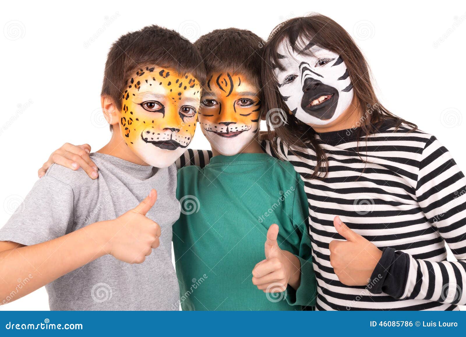 Kids with face-paint stock photo. Image of happiness - 46085786
