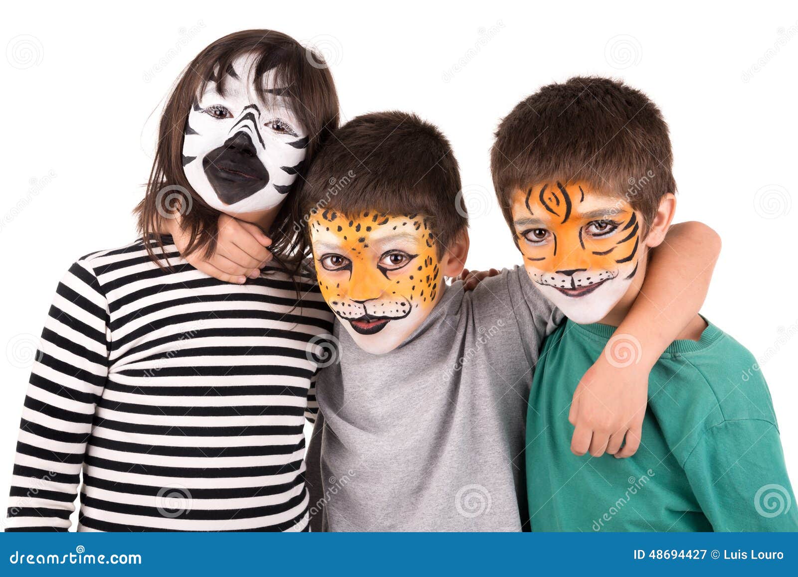 Kids with face-paint stock image. Image of face, people - 48694427