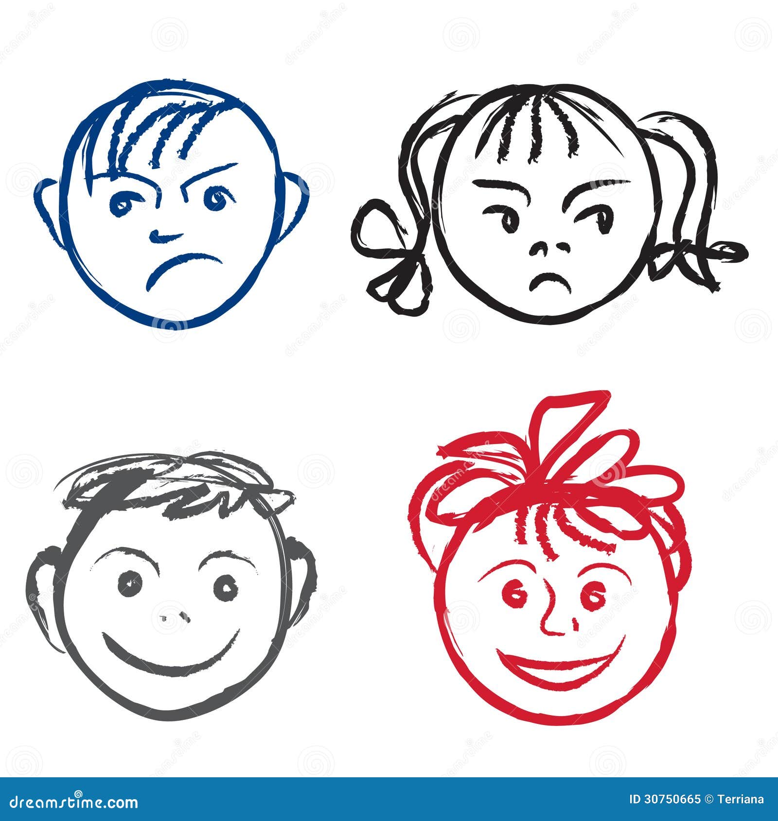 Kids face. Vector set stock vector. Illustration of collection - 30750665