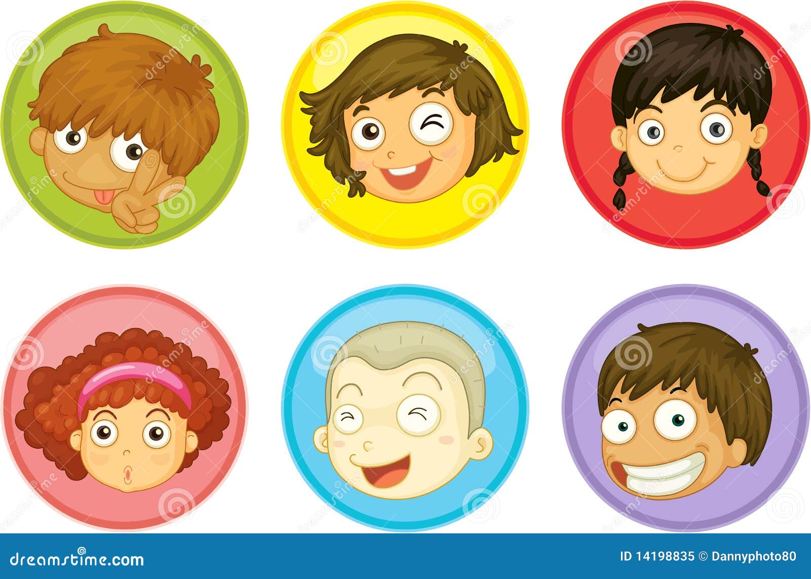 Kids faces stock vector. Illustration of children, colour - 14198835