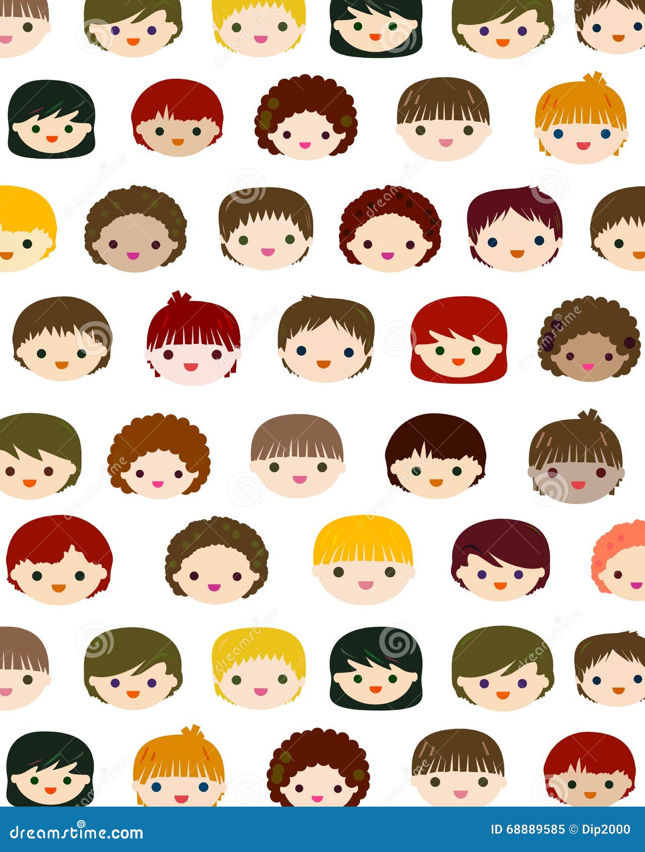 Kids faces background stock vector. Illustration of children - 68889585