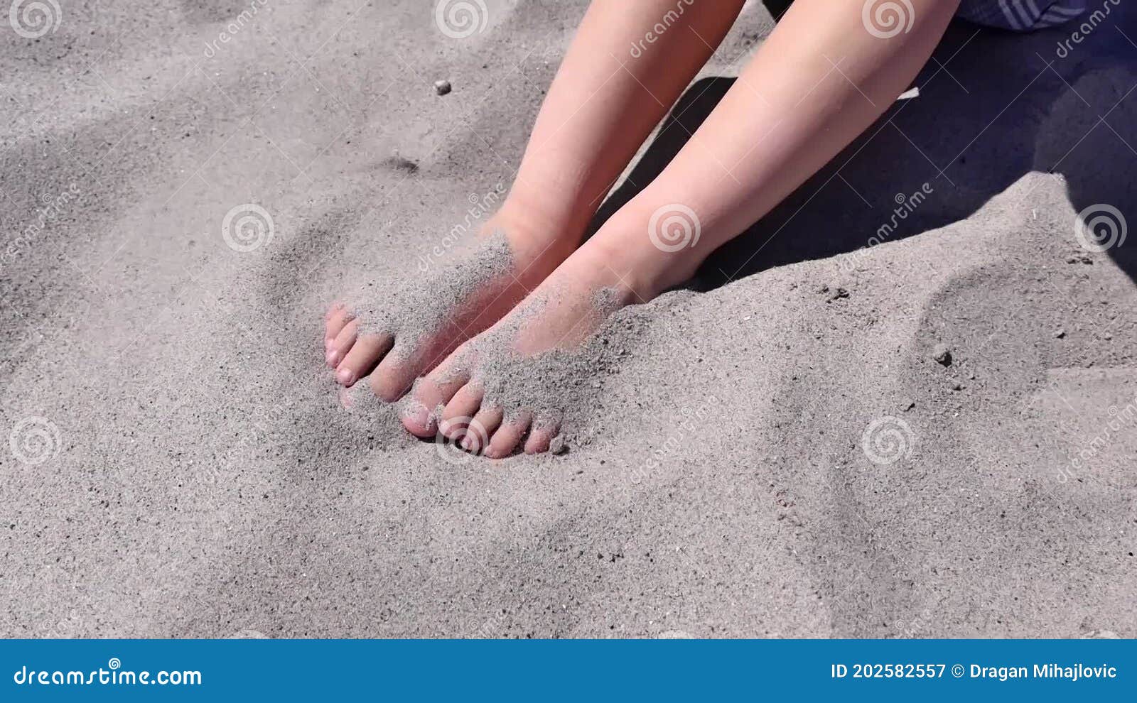 Kids feet in the sand stock video. Video of people, beach - 202582557