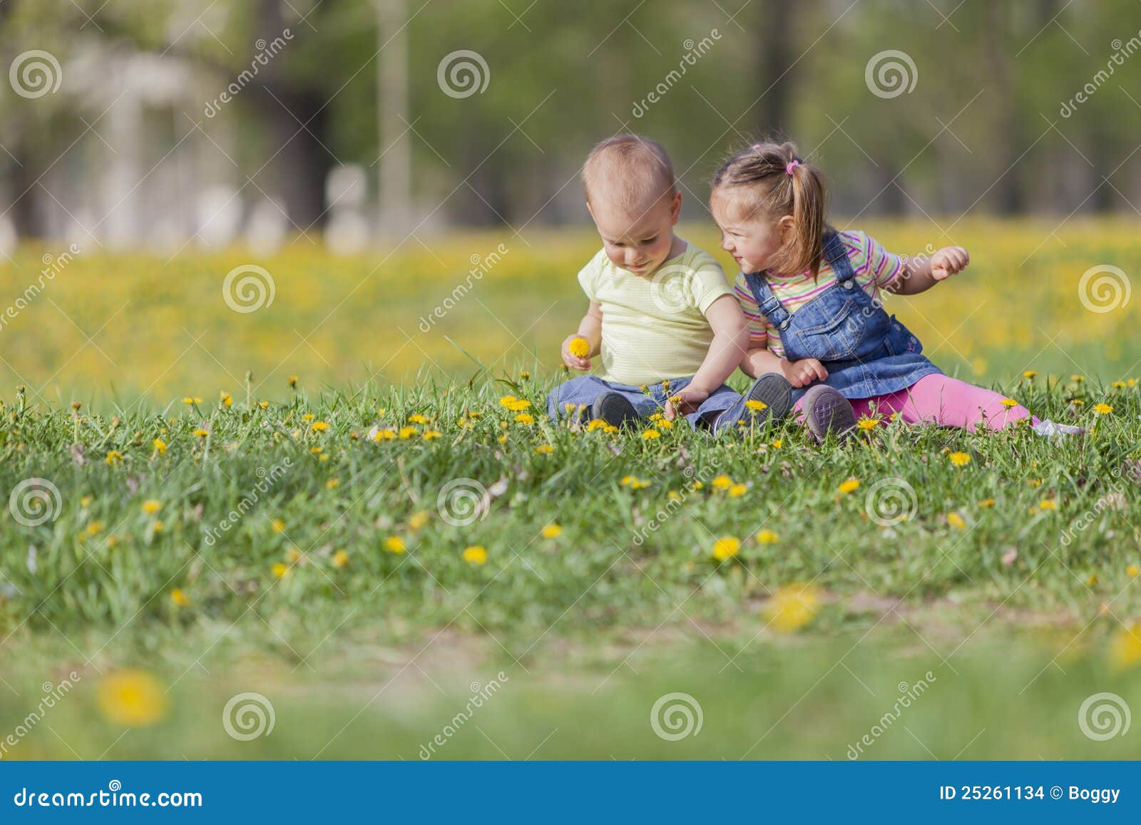 Kids in the field stock photo. Image of childhood, nature - 25261134