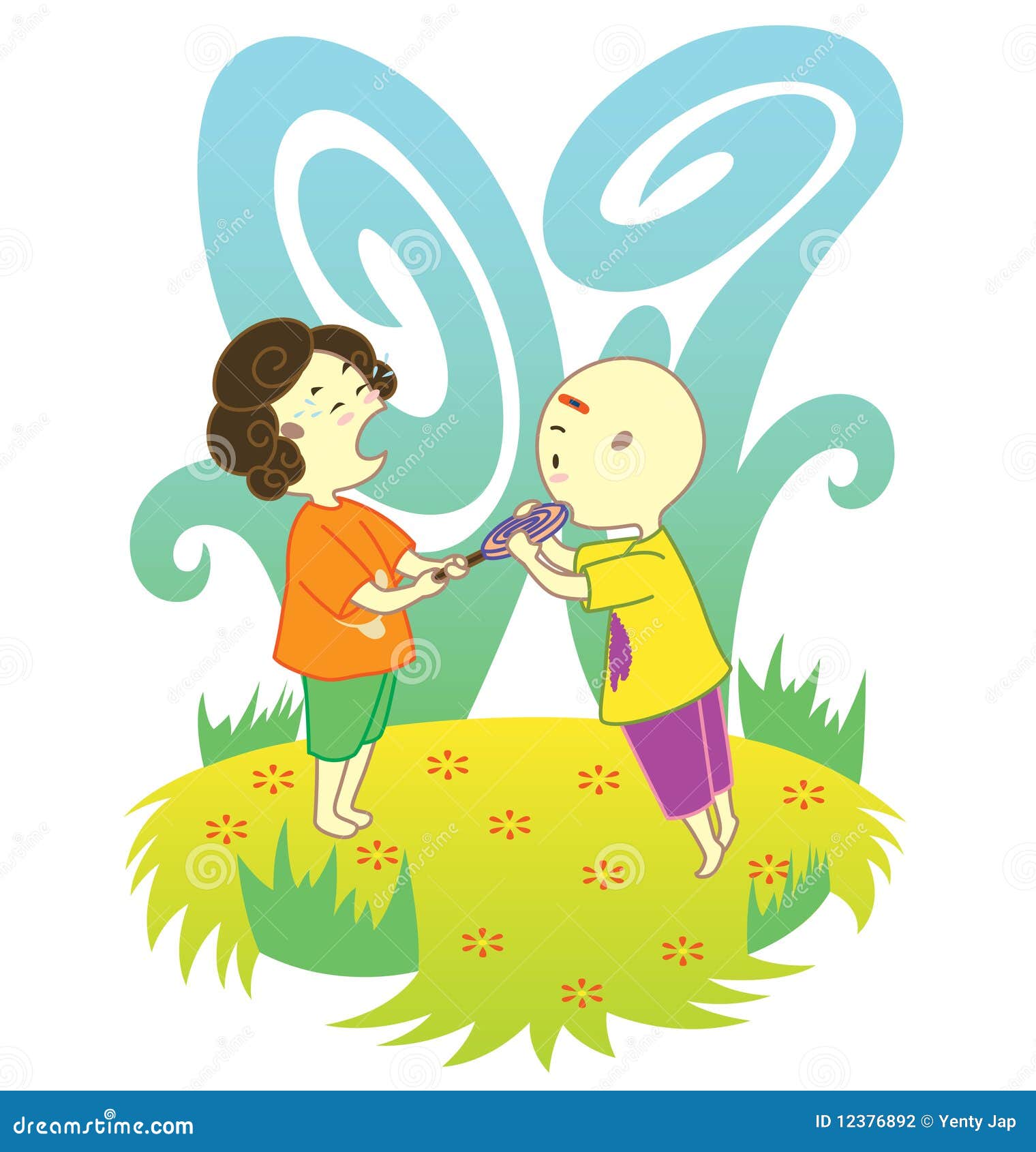 Sad Crying Lollipop Cartoon Style Vector Illustration | CartoonDealer ...