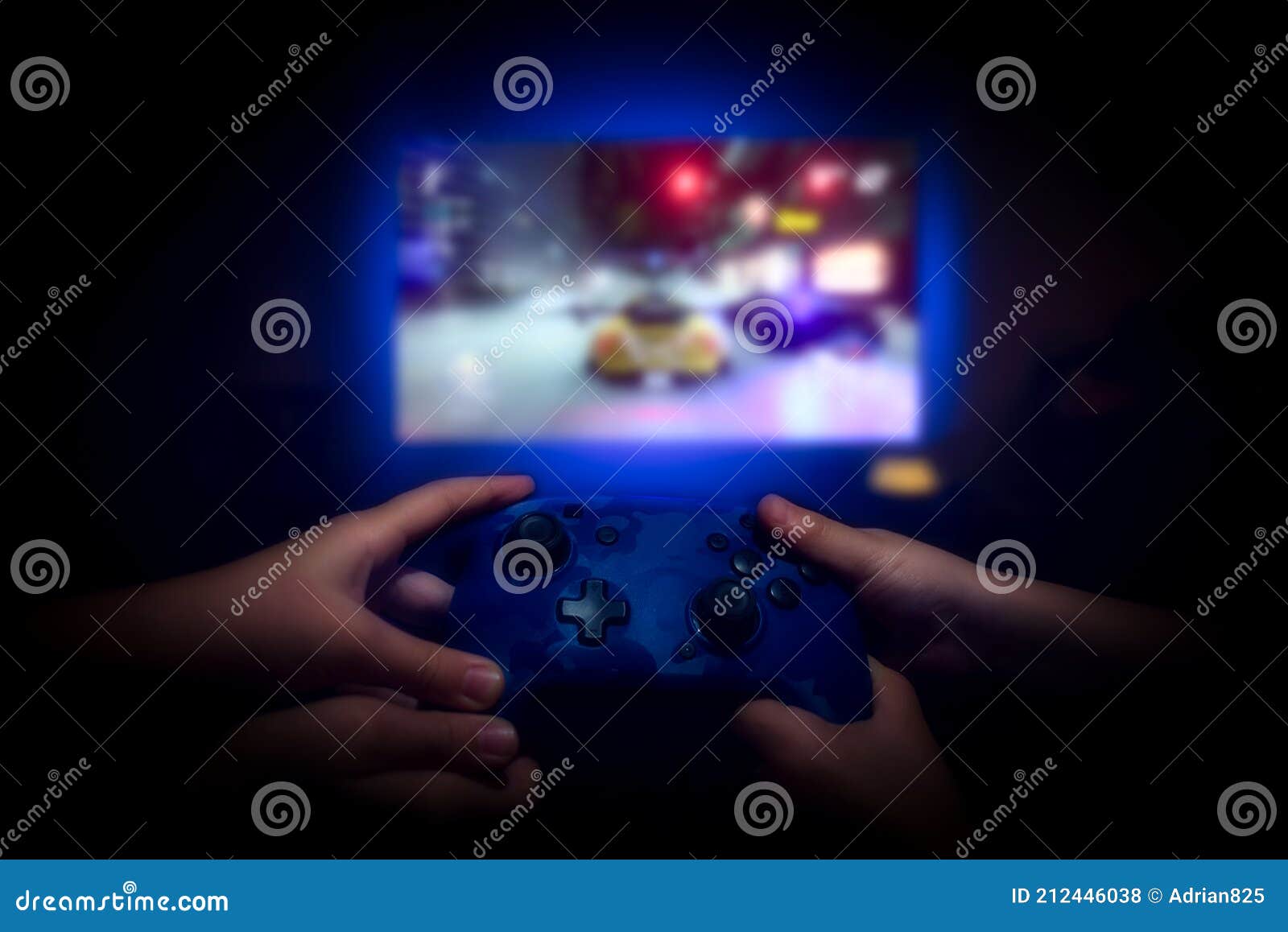 Kids Fighting Over Game Console Addiction Playing Over Night Time Stock ...