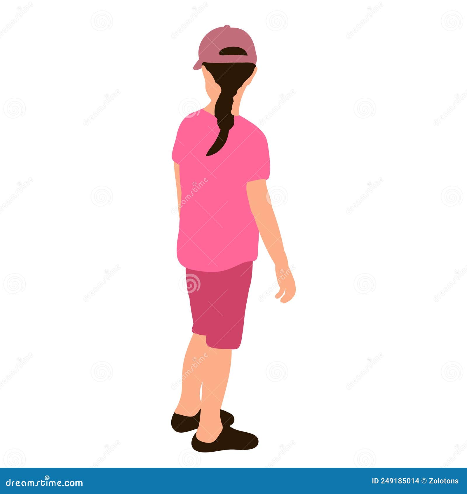 Kids in Flat Design, Isolated on White Background Stock Vector ...