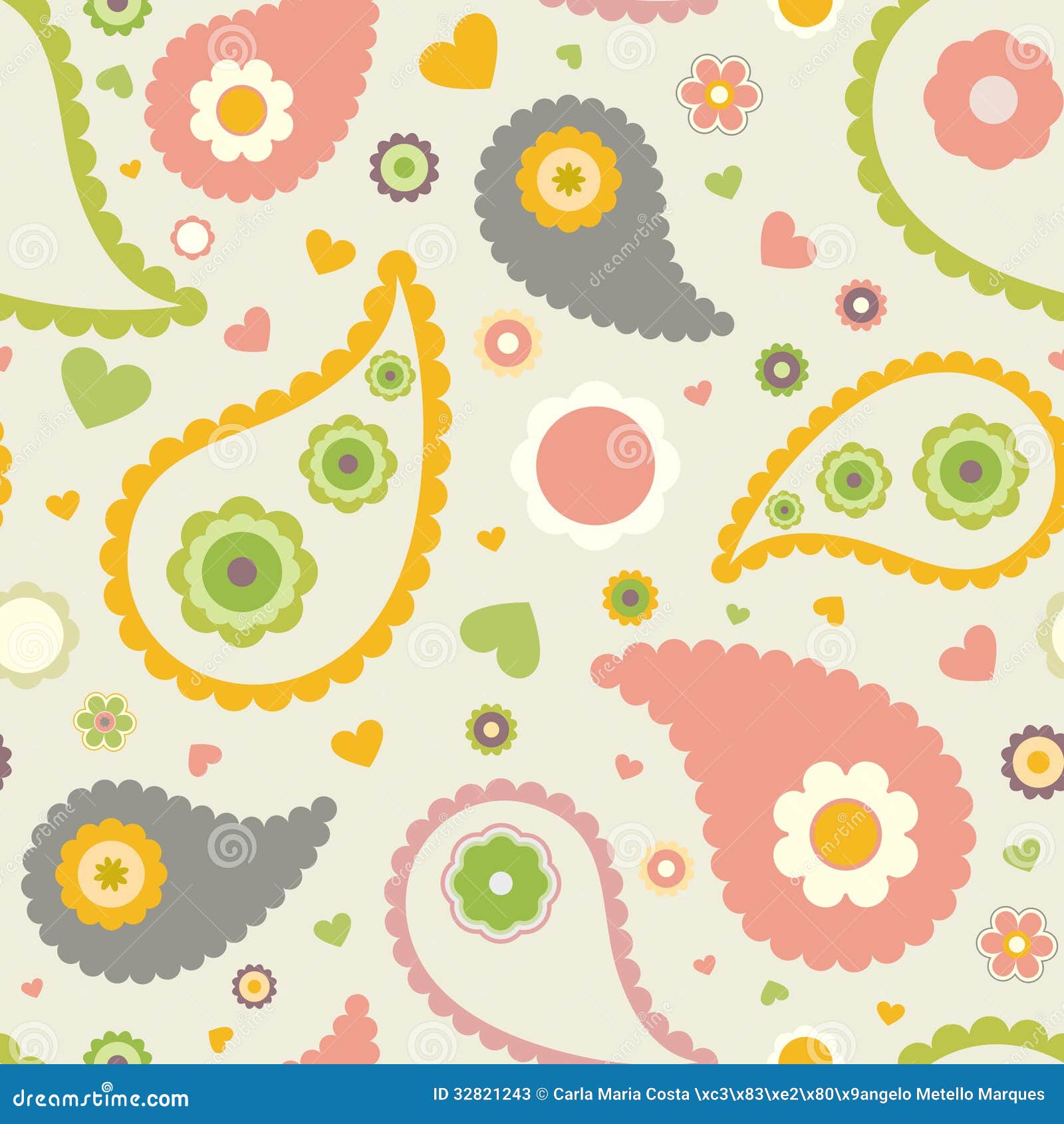 Kids Floral Pattern Stock Photos - Image: 32821243