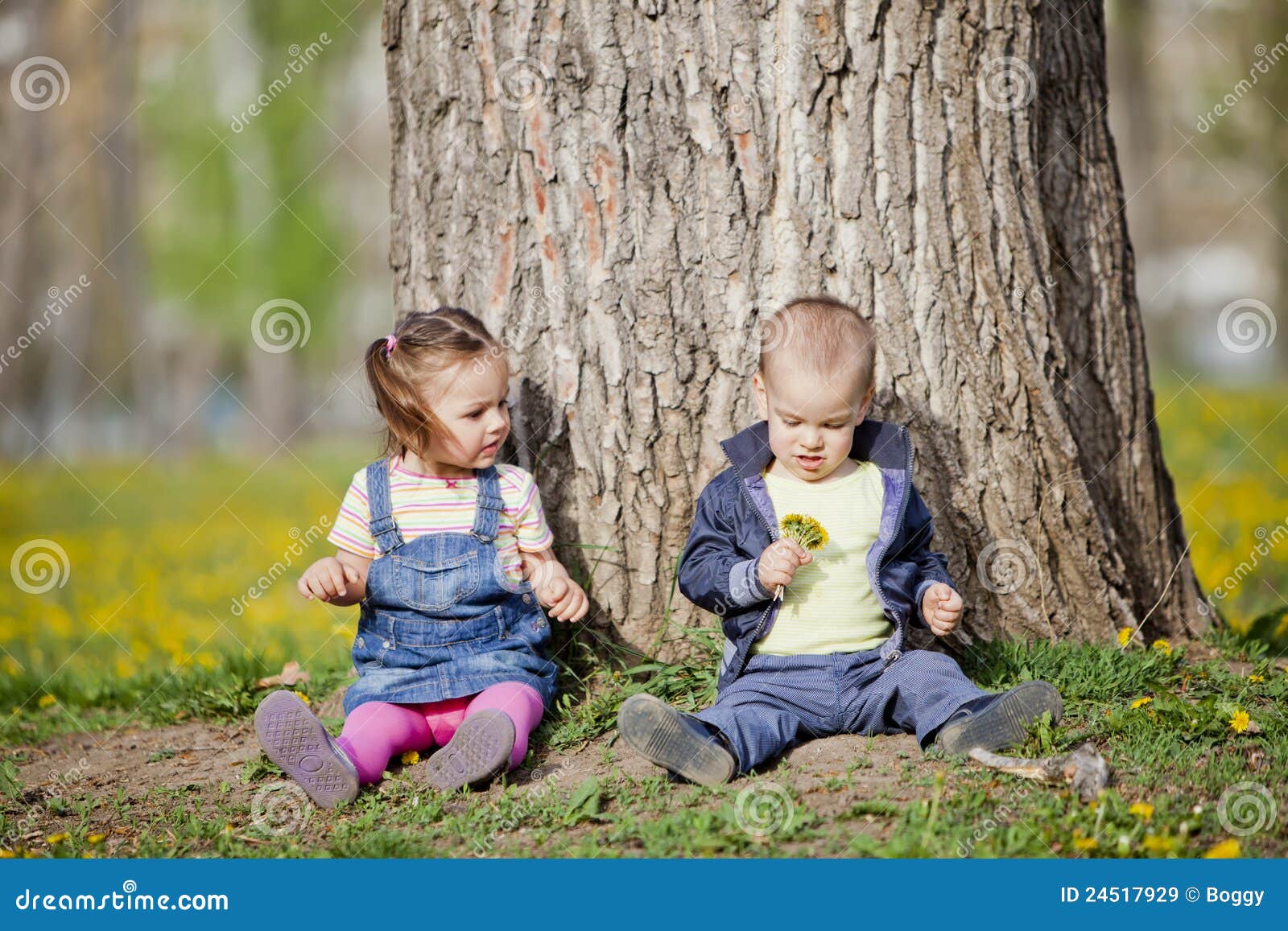 Kids in the forest stock image. Image of blond, baby - 24517929