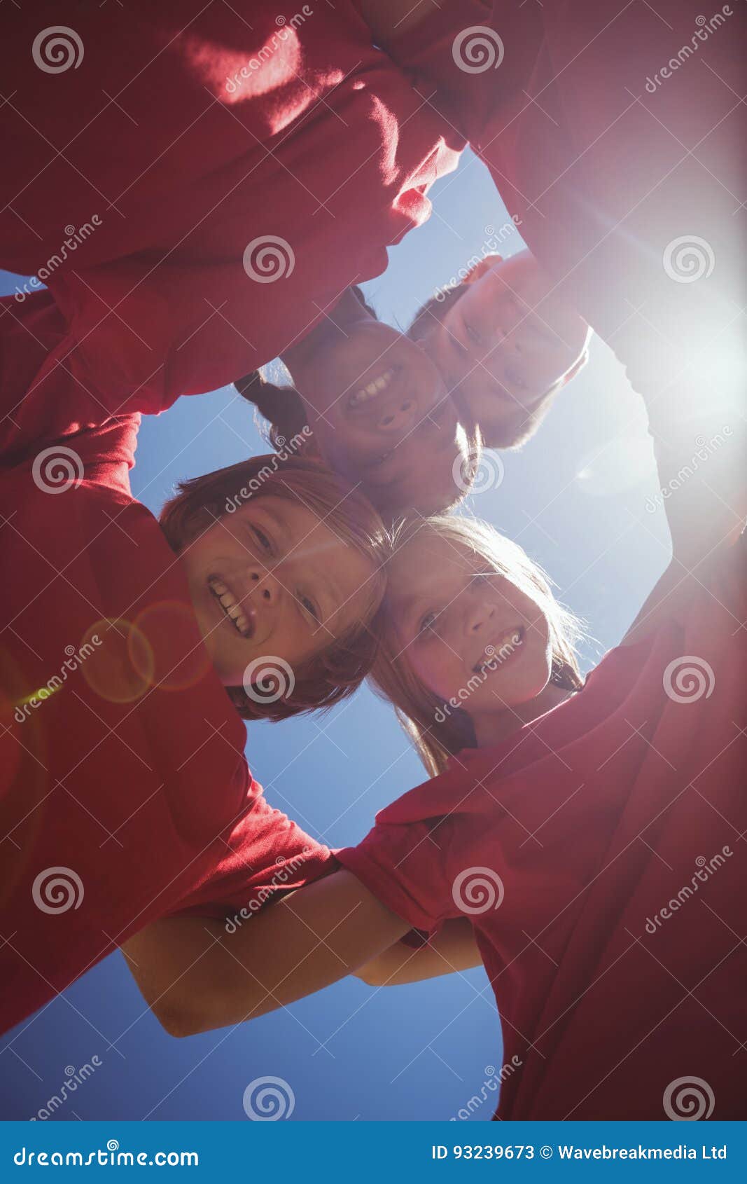 Kids Forming Huddle in the Boot Camp Stock Image - Image of innocence ...