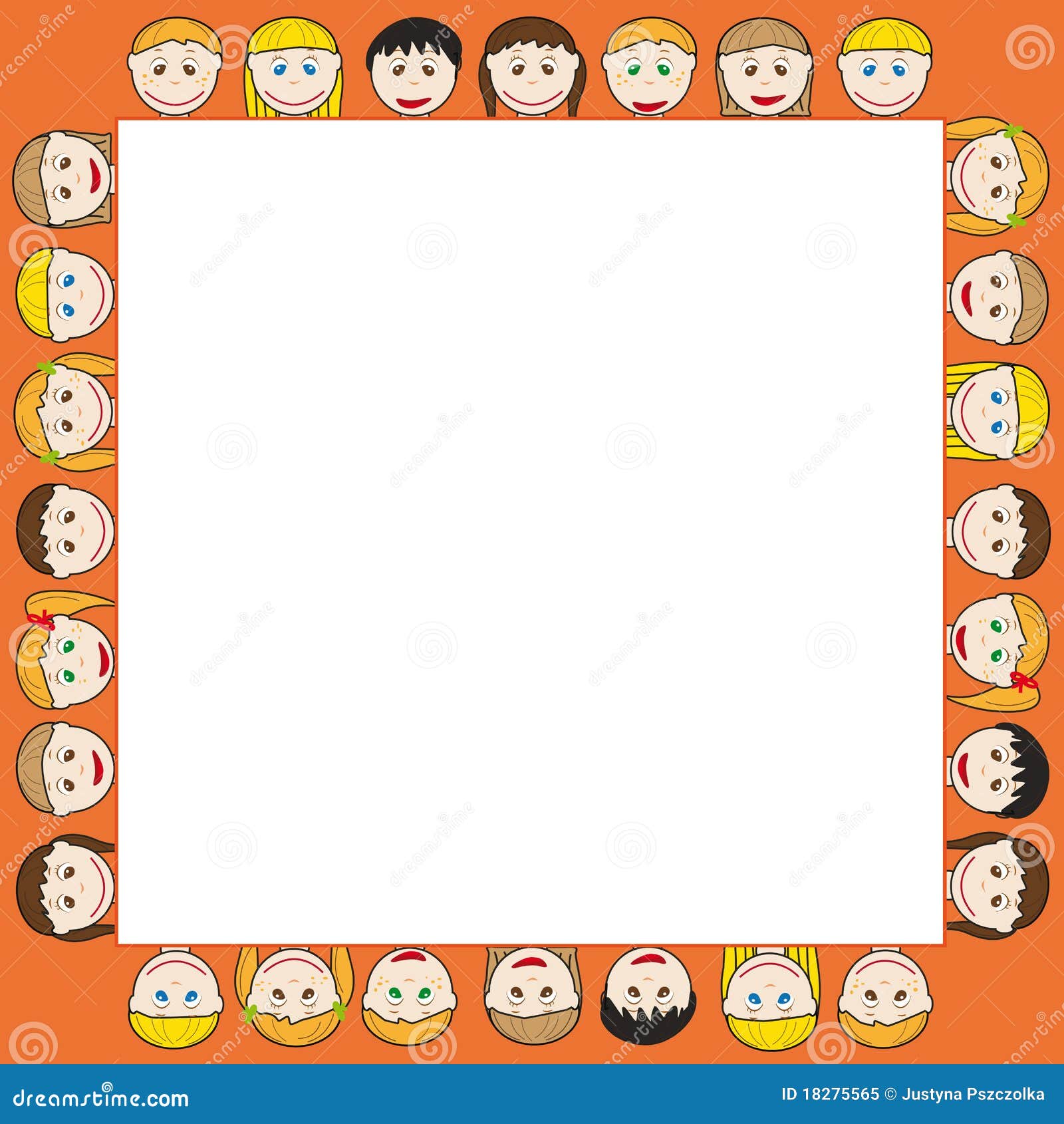 Kids frame stock vector. Illustration of hairs, children - 18275565