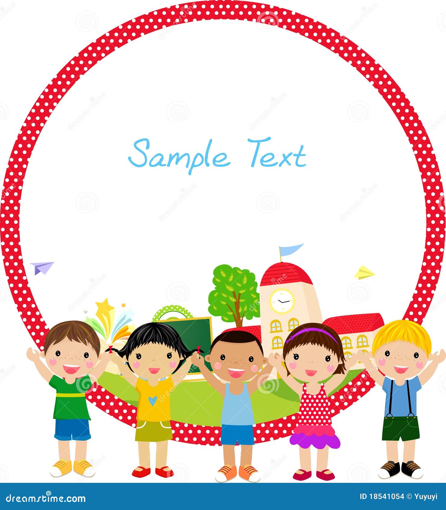 Kids and frame stock vector. Illustration of house, children - 18541054
