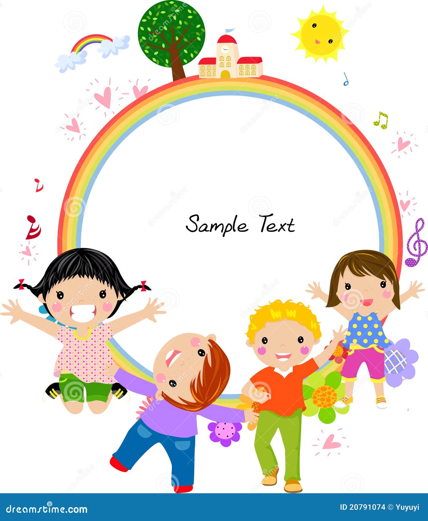 Kids and frame stock vector. Illustration of background - 20791074