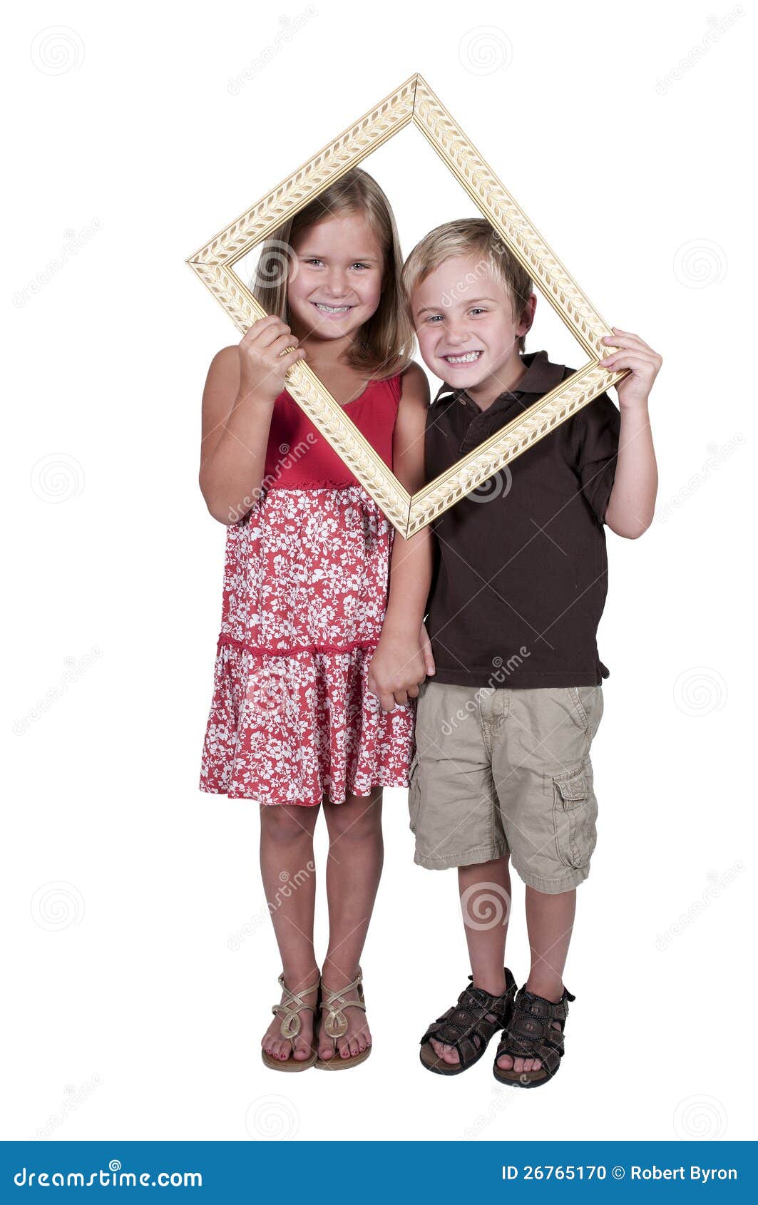 Kids in a Frame stock photo. Image of decorative, children - 26765170