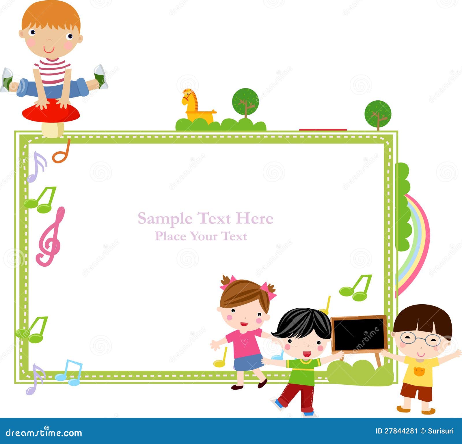 Kids and frame stock vector. Illustration of brother - 27844281
