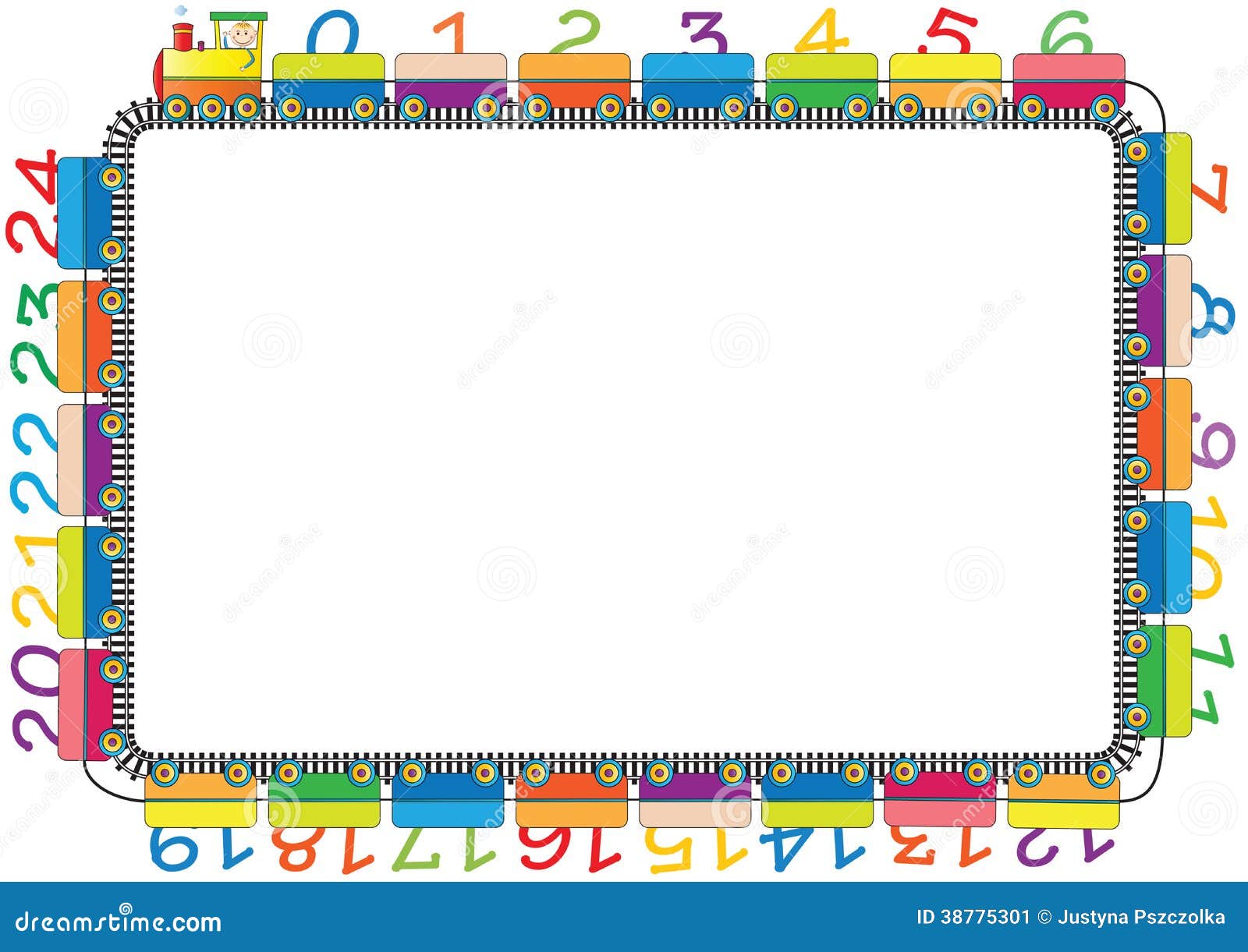 Kids frame stock vector. Illustration of playing, locomotive - 38775301