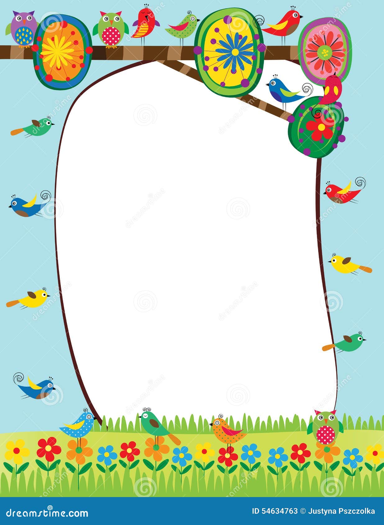 Kids frame stock vector. Illustration of happy, floral - 54634763