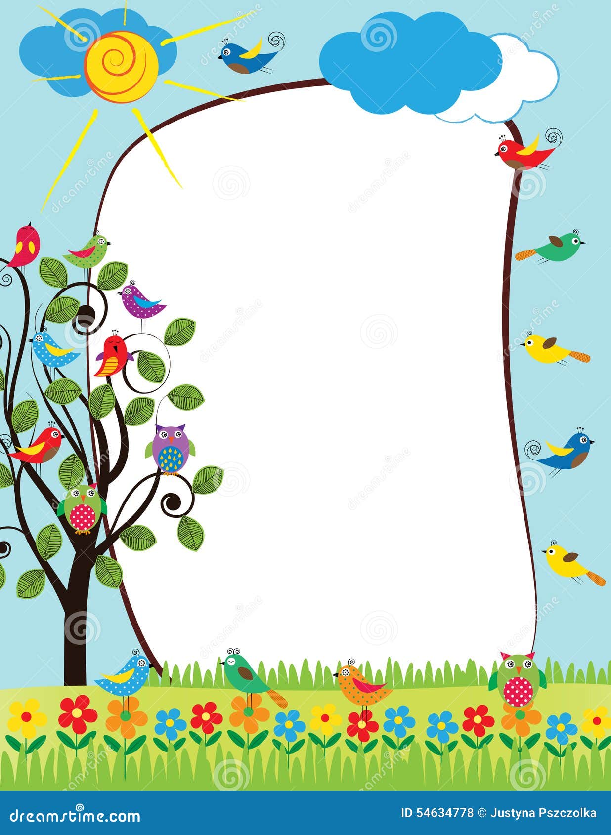 Kids frame stock vector. Illustration of floral, abstract - 54634778