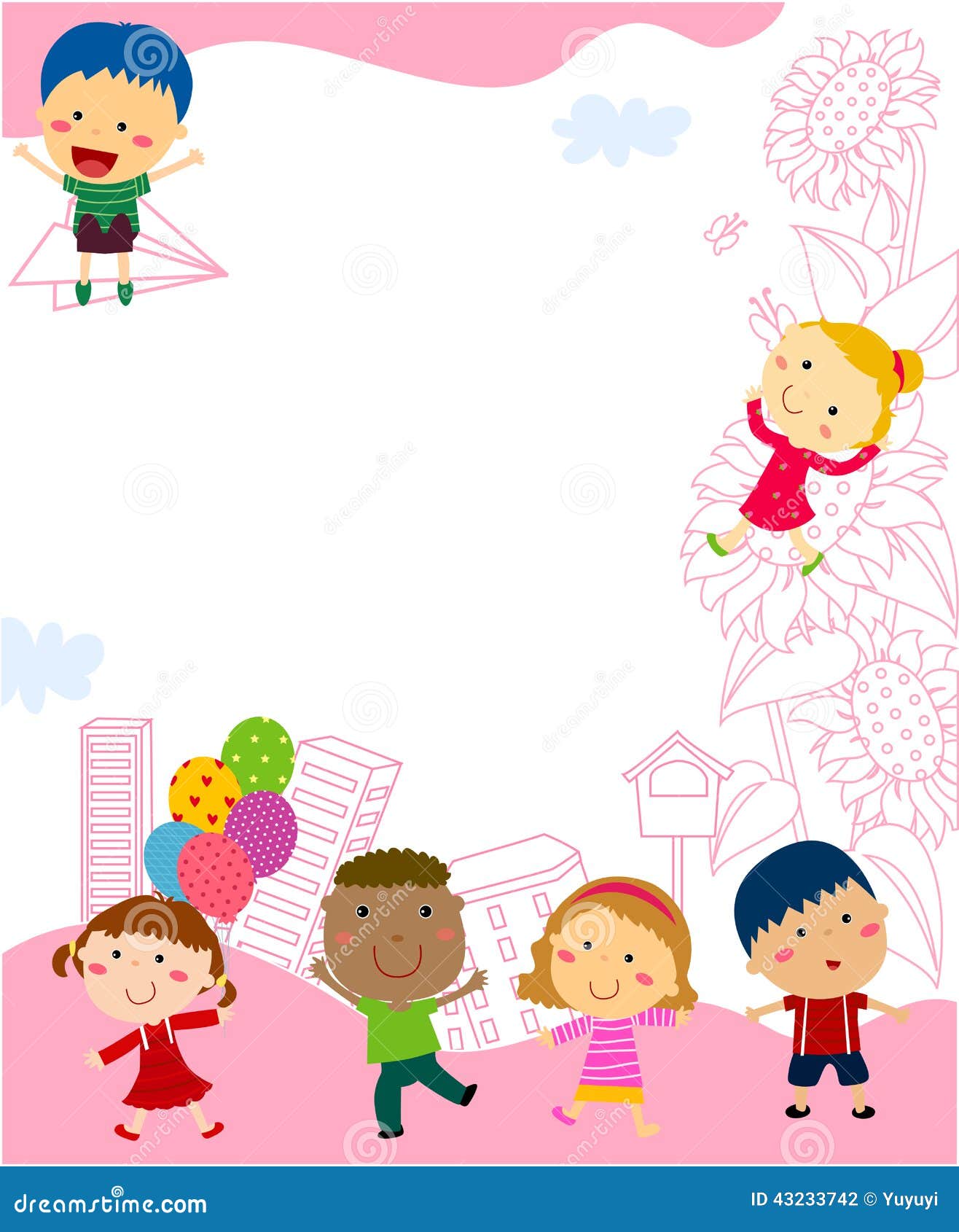 Kids and frame stock vector. Illustration of graphic - 43233742