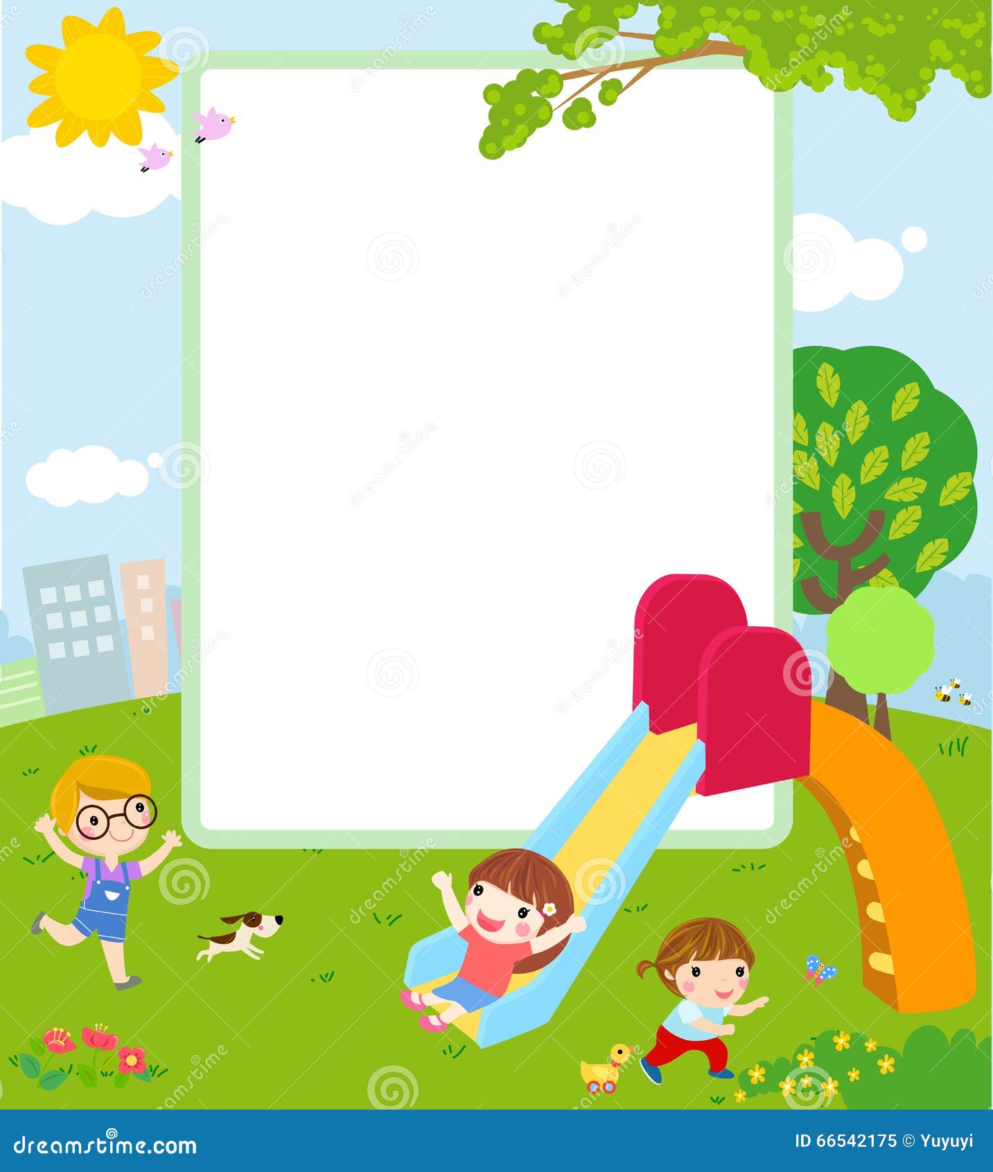 Kids and Frame stock vector. Illustration of children - 66542175