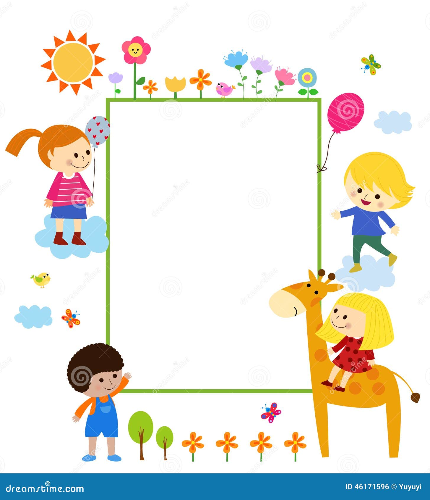 Kids frame stock vector. Illustration of small, cute - 46171596