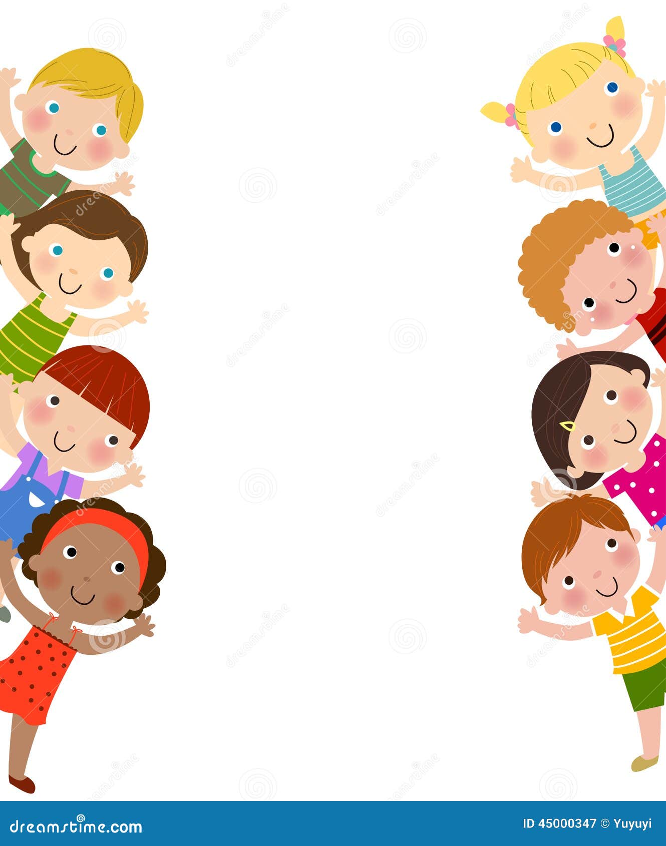 Kids and frame stock vector. Illustration of person, happiness - 45000347