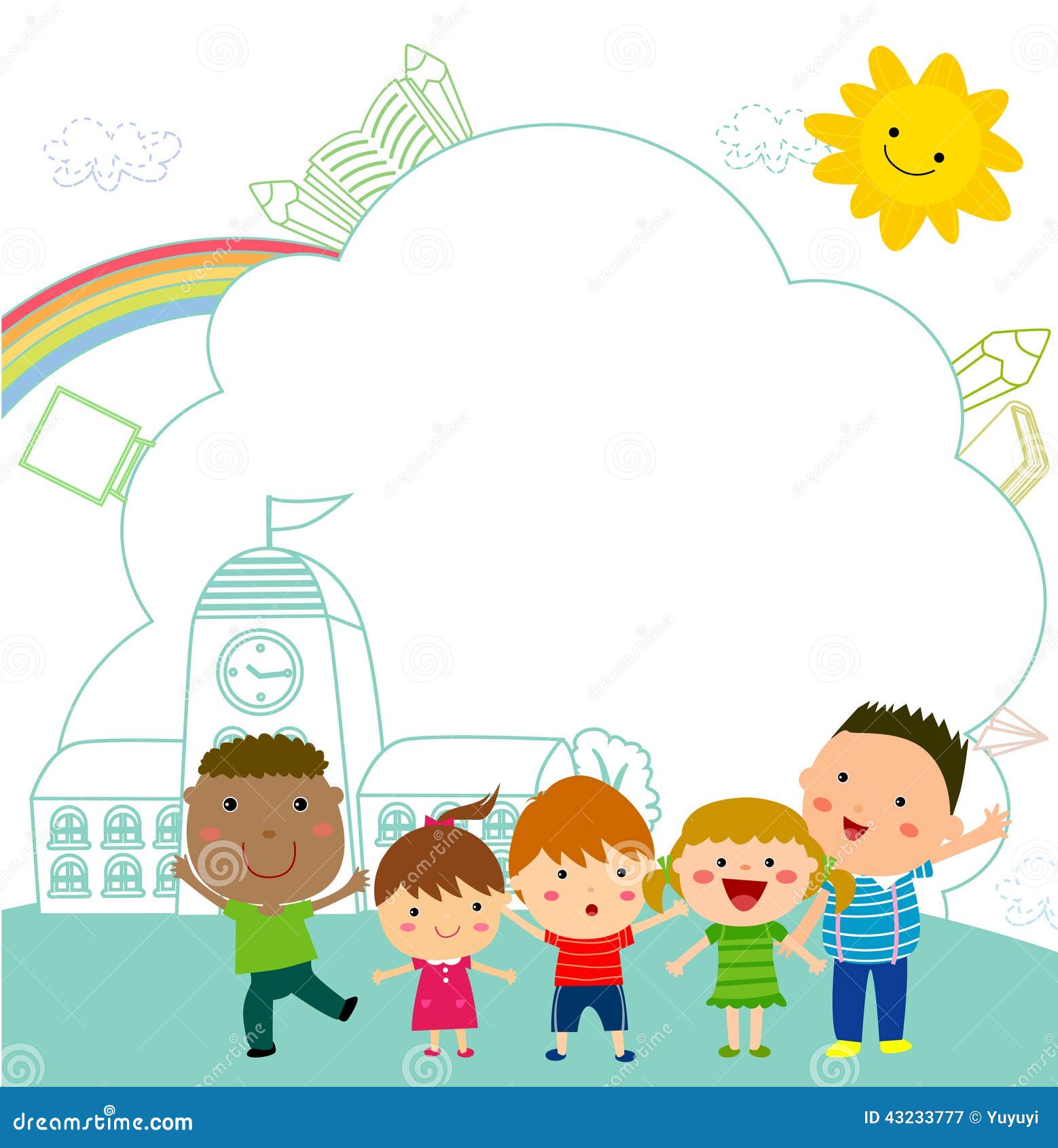 Kids and frame stock vector. Illustration of frame, smile - 43233777
