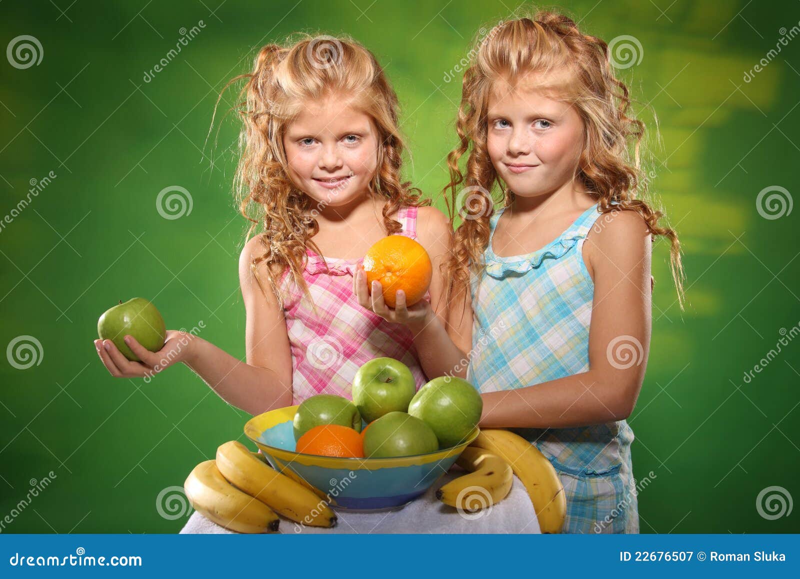 Kids and fruits stock image. Image of female, healthy - 22676507