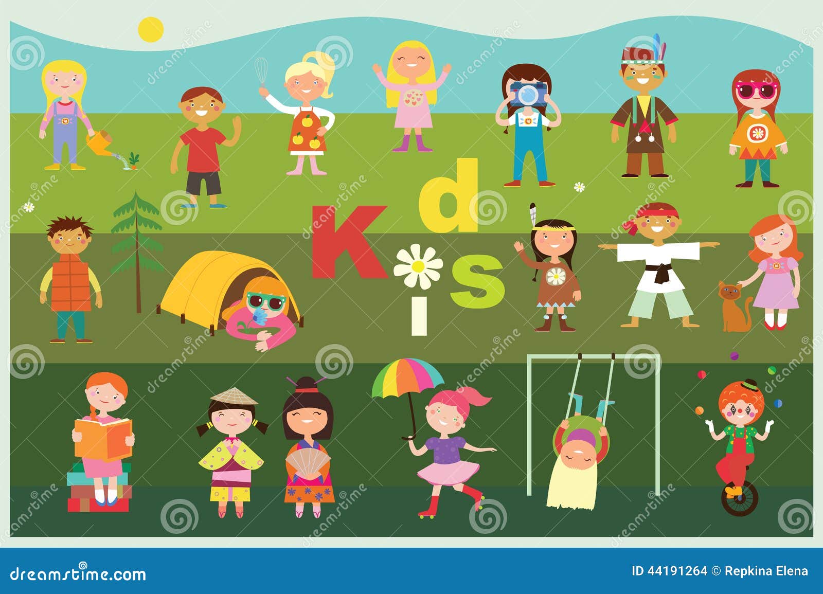 Kids fun activities stock vector. Illustration of indian - 44191264