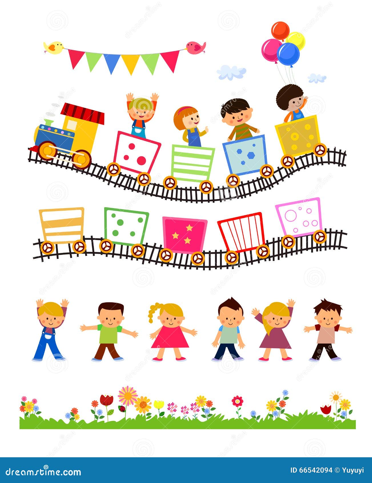 Circus Train With Background Vector Illustration | CartoonDealer.com ...