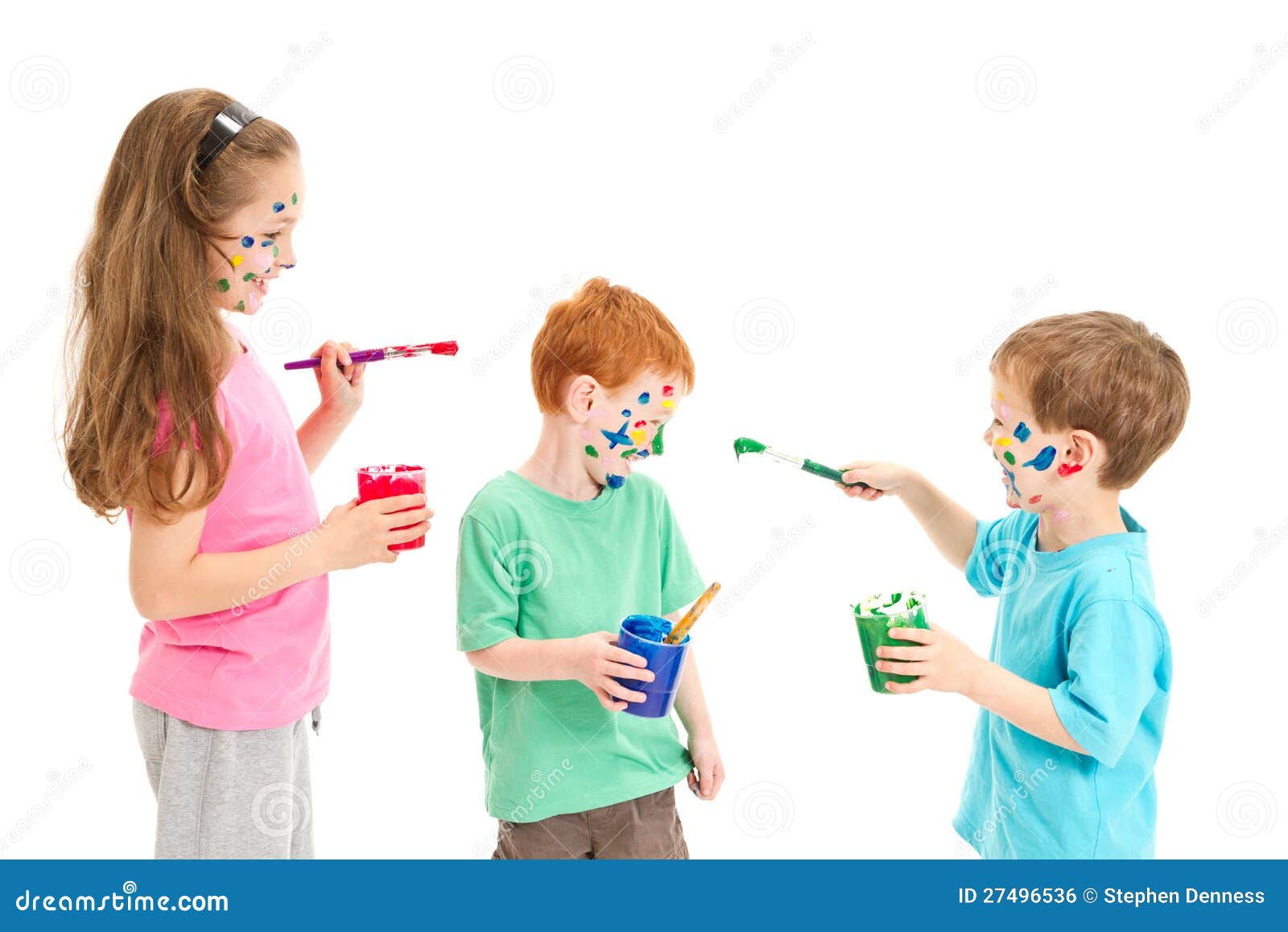 Kids fun painting mess stock photo. Image of boys, elementary - 27496536