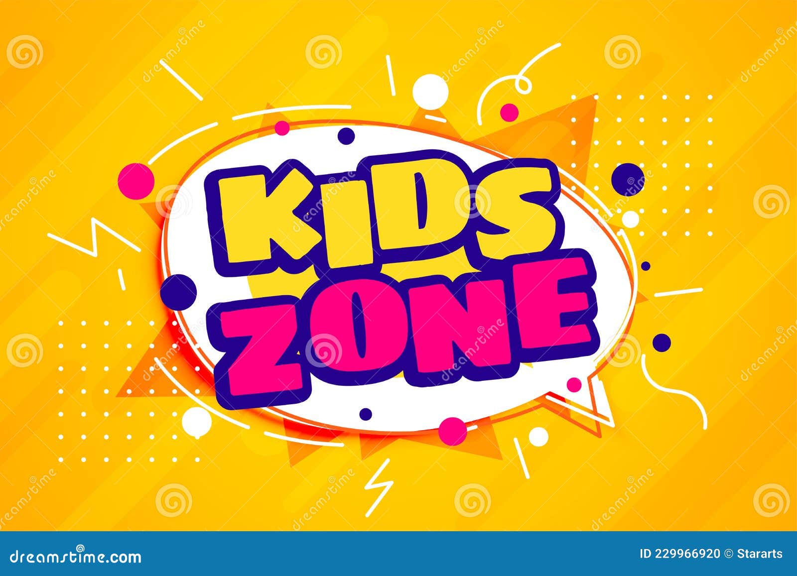 Kids Fun Zone Cartoon Style Template Stock Vector - Illustration of ...