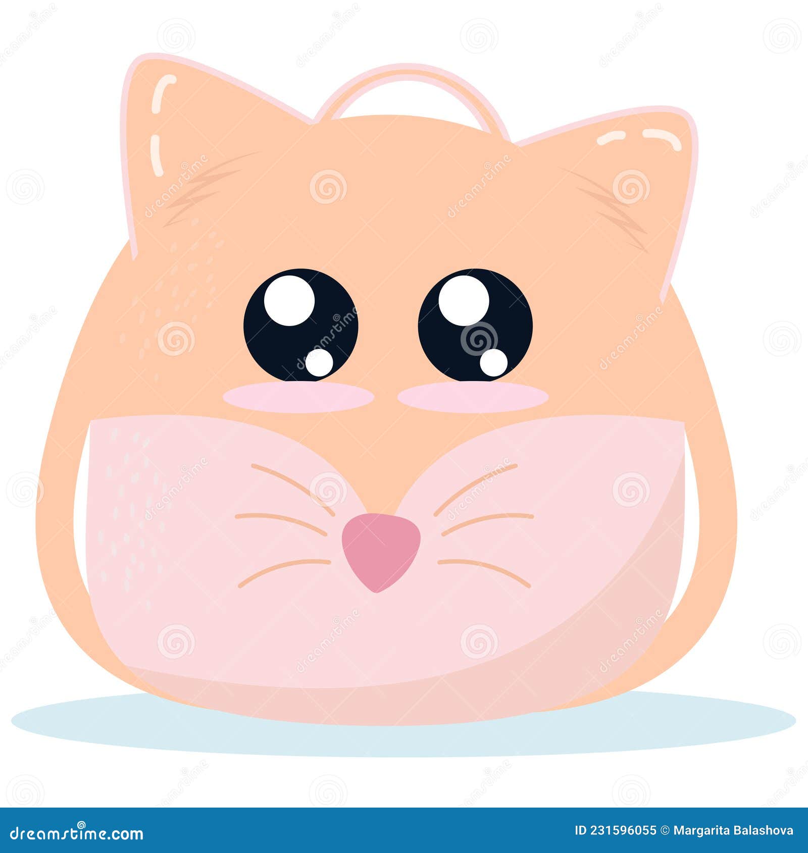 Kids Funny Backpack in the Form of a Red Fox, Vector Element, Flat ...