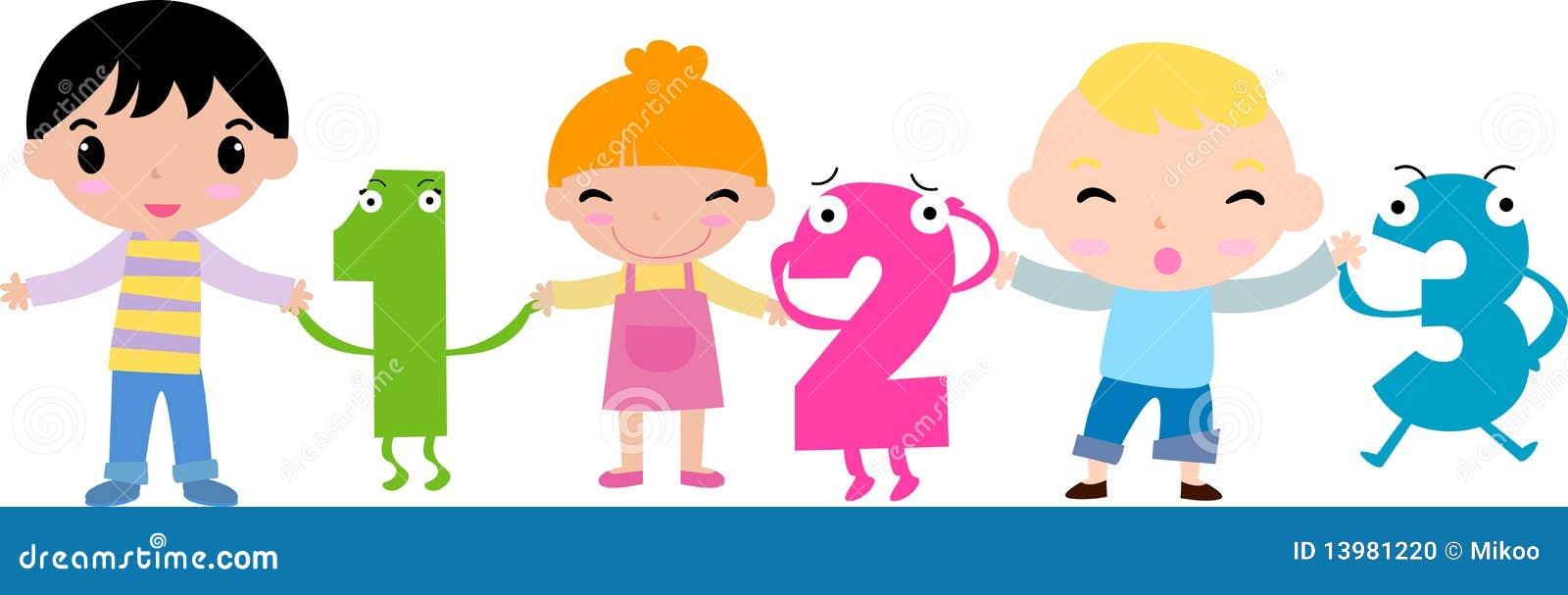 Kids and funny number stock vector. Illustration of isolated - 13981220