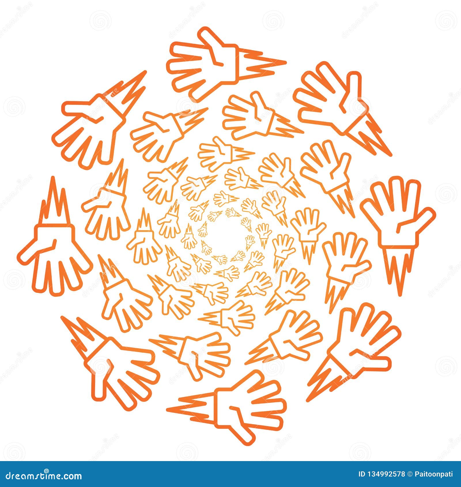 Kids Game Rock-paper-scissors Gradient Orange Icon Pattern Stock Vector ...
