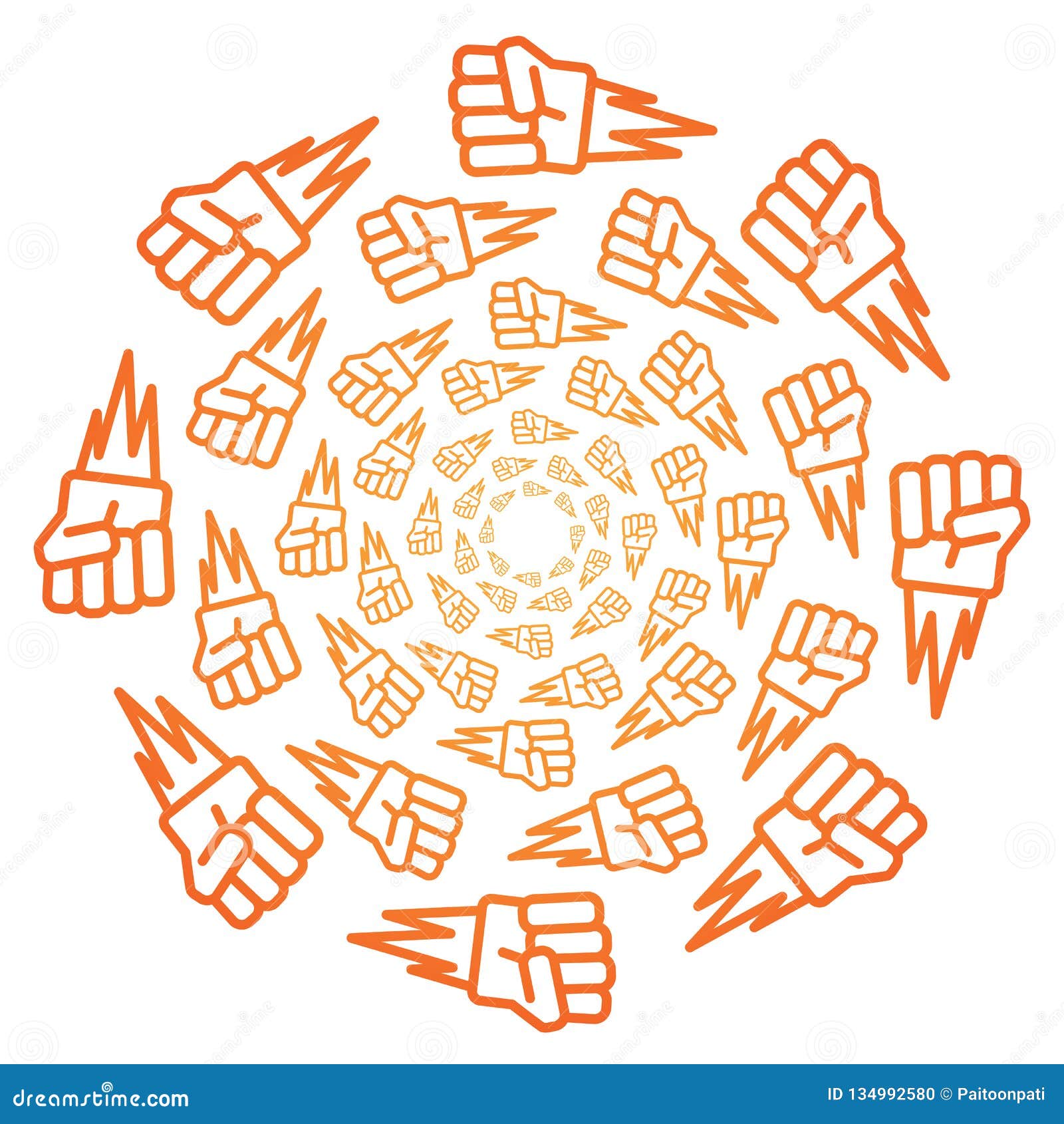 Kids Game Rock-paper-scissors Gradient Orange Icon Pattern Stock Vector ...