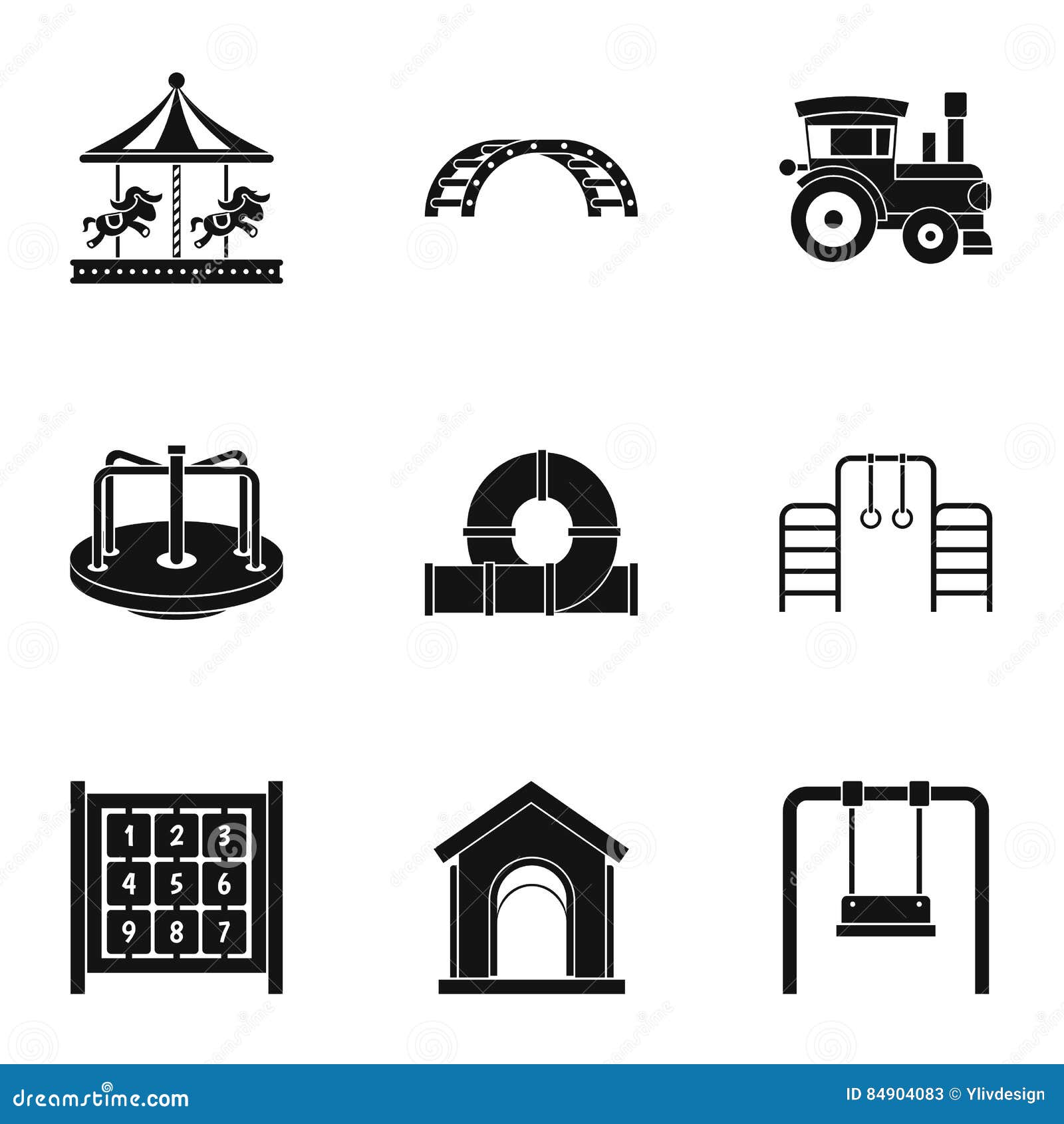 Kids Games Icons Set, Simple Style Stock Vector - Illustration of kids ...