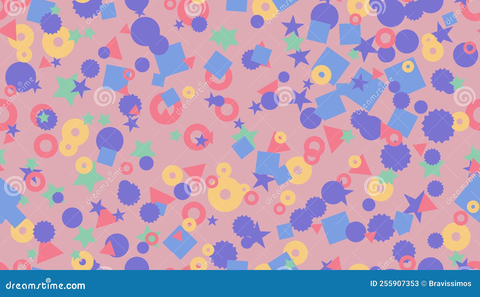 Kids Geometric Shapes Seamless Vector Pattern. Triangles Background ...