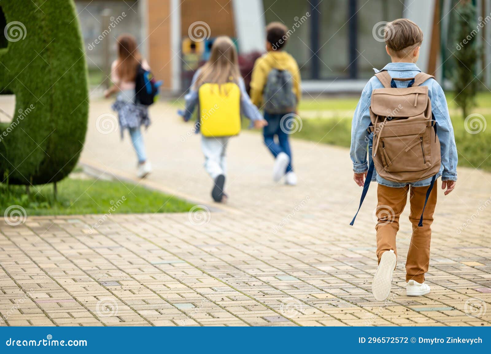Kids Getting Out of the School after the Lessons Stock Photo - Image of ...