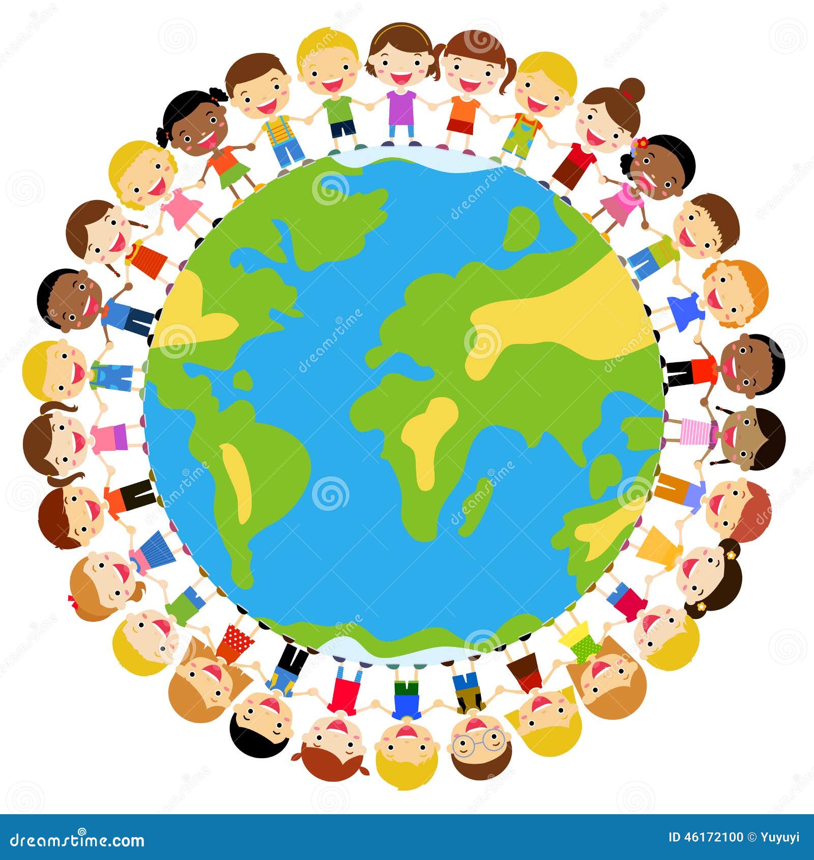 Kids and globe stock vector. Illustration of green, shopping - 46172100