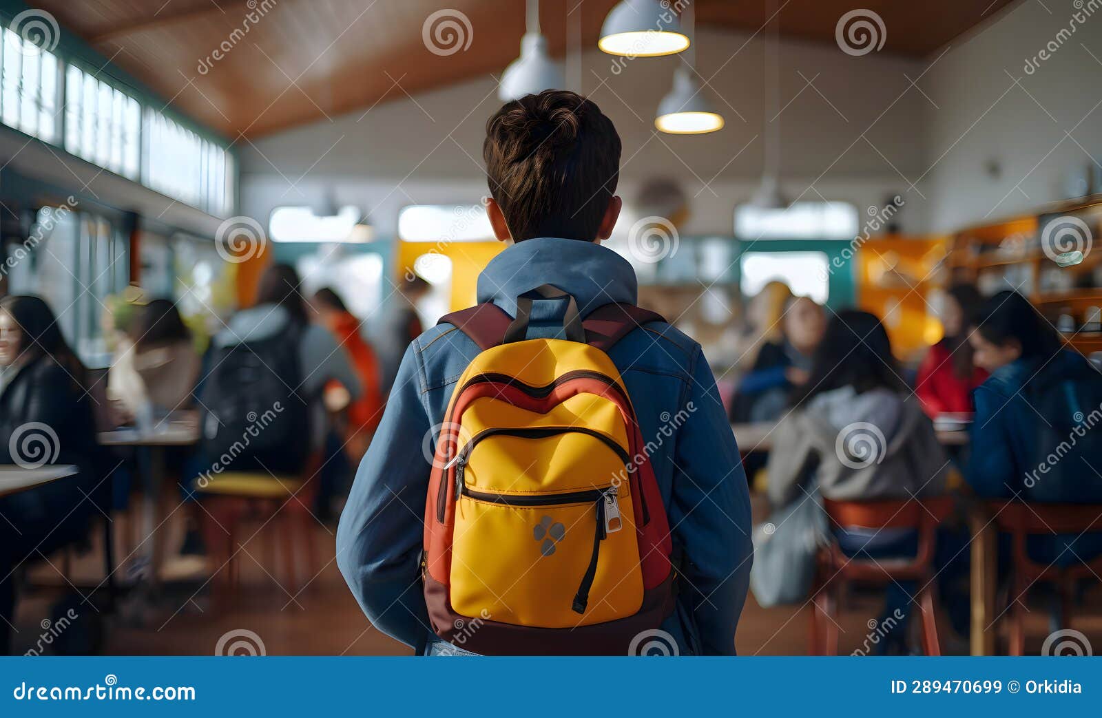 Kids Going Back To School in a Happy Colorful Classroom Stock ...
