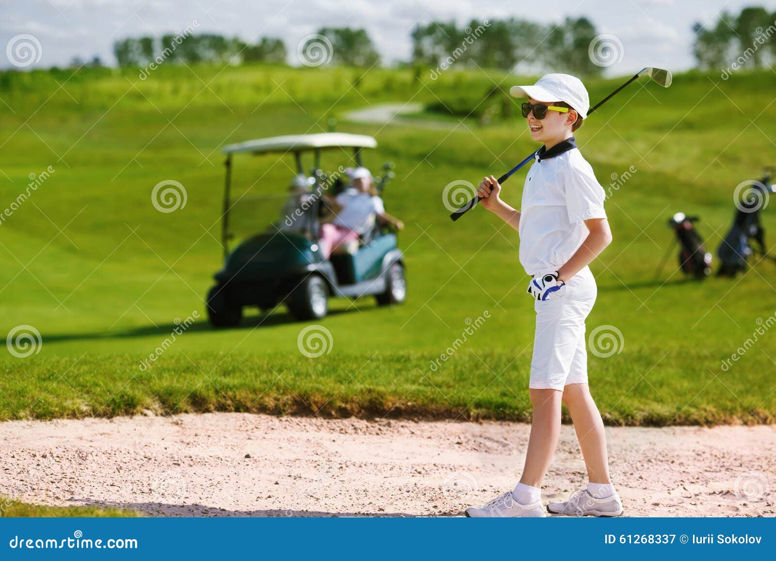 Kids golf competition stock image. Image of childhood - 61268337