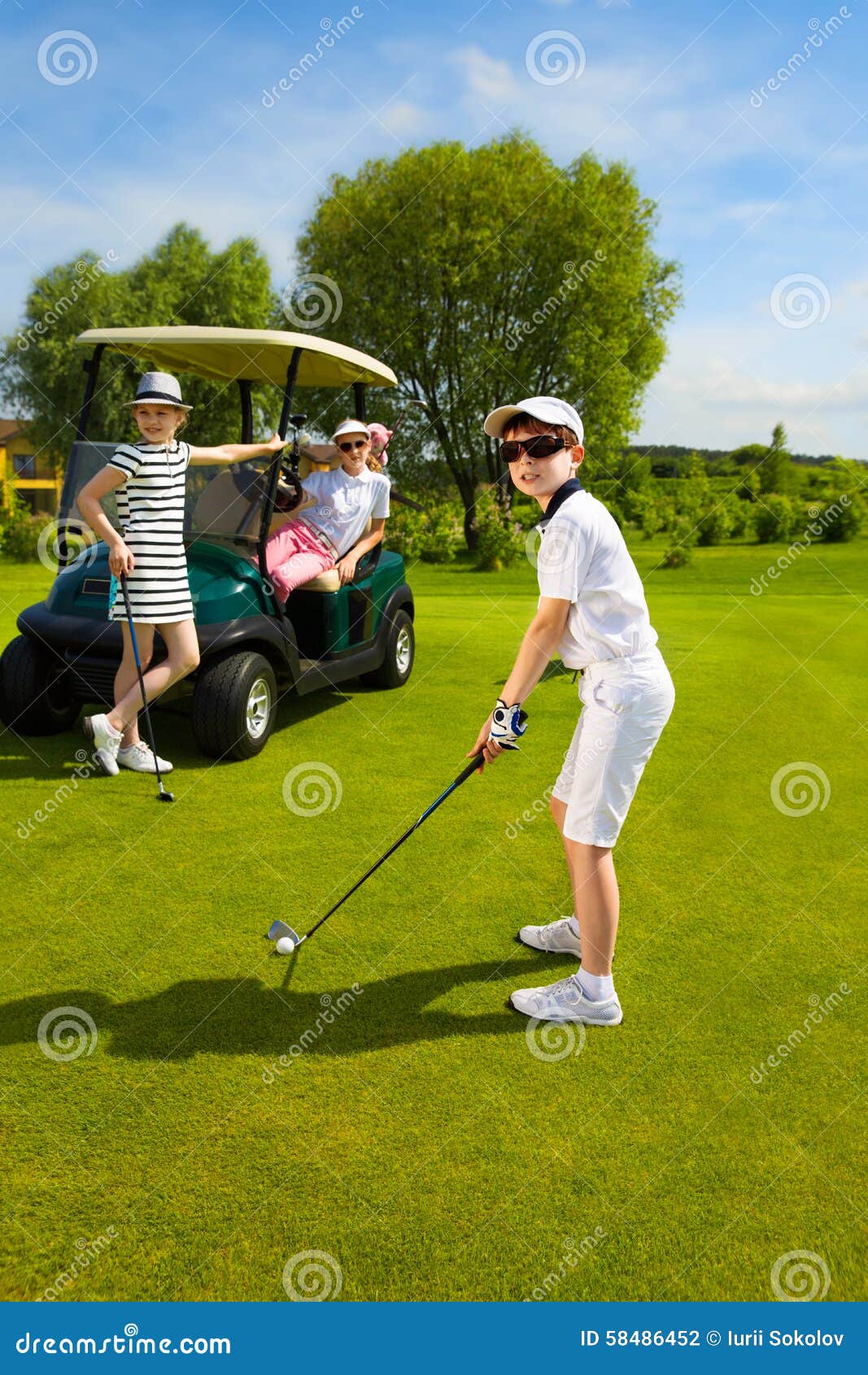 Kids golf competition stock photo. Image of lifestyle - 58486452