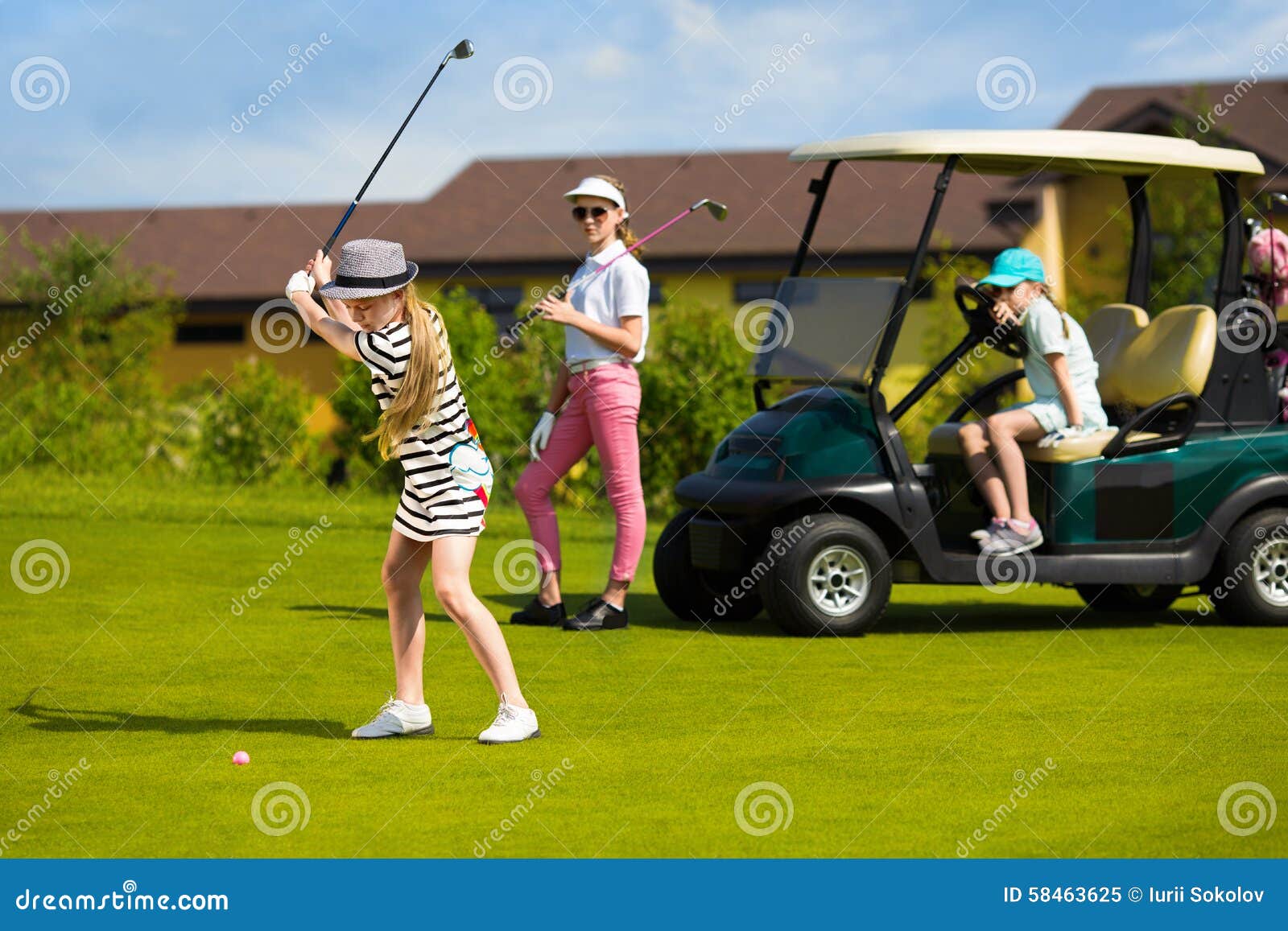 Kids golf competition stock image. Image of multiages - 58463625
