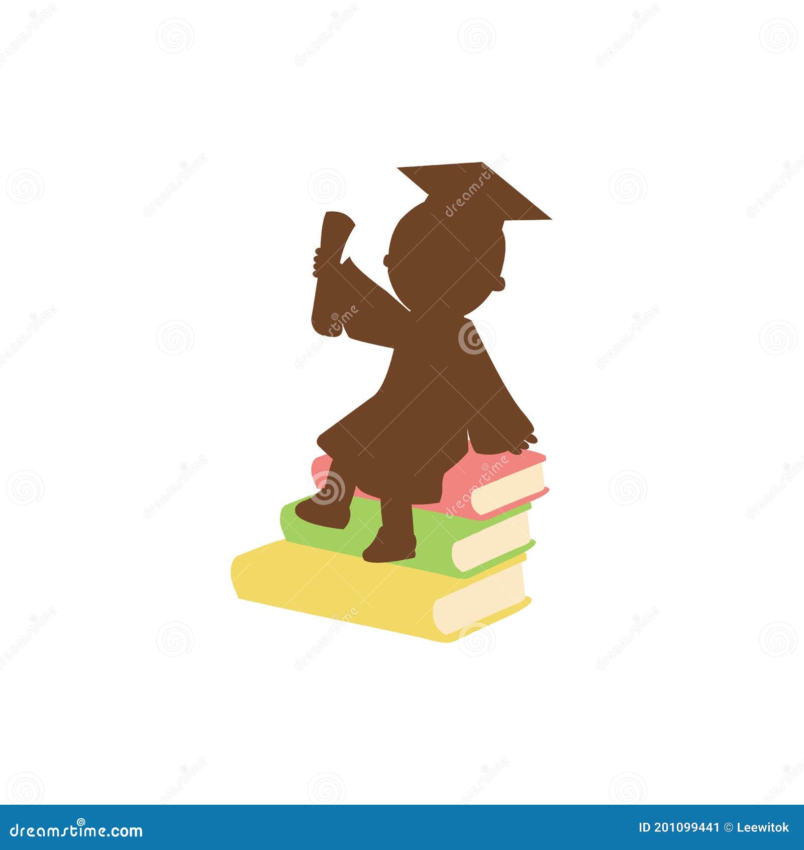 Kids Graduation Book Logo Designs Template Stock Vector - Illustration ...